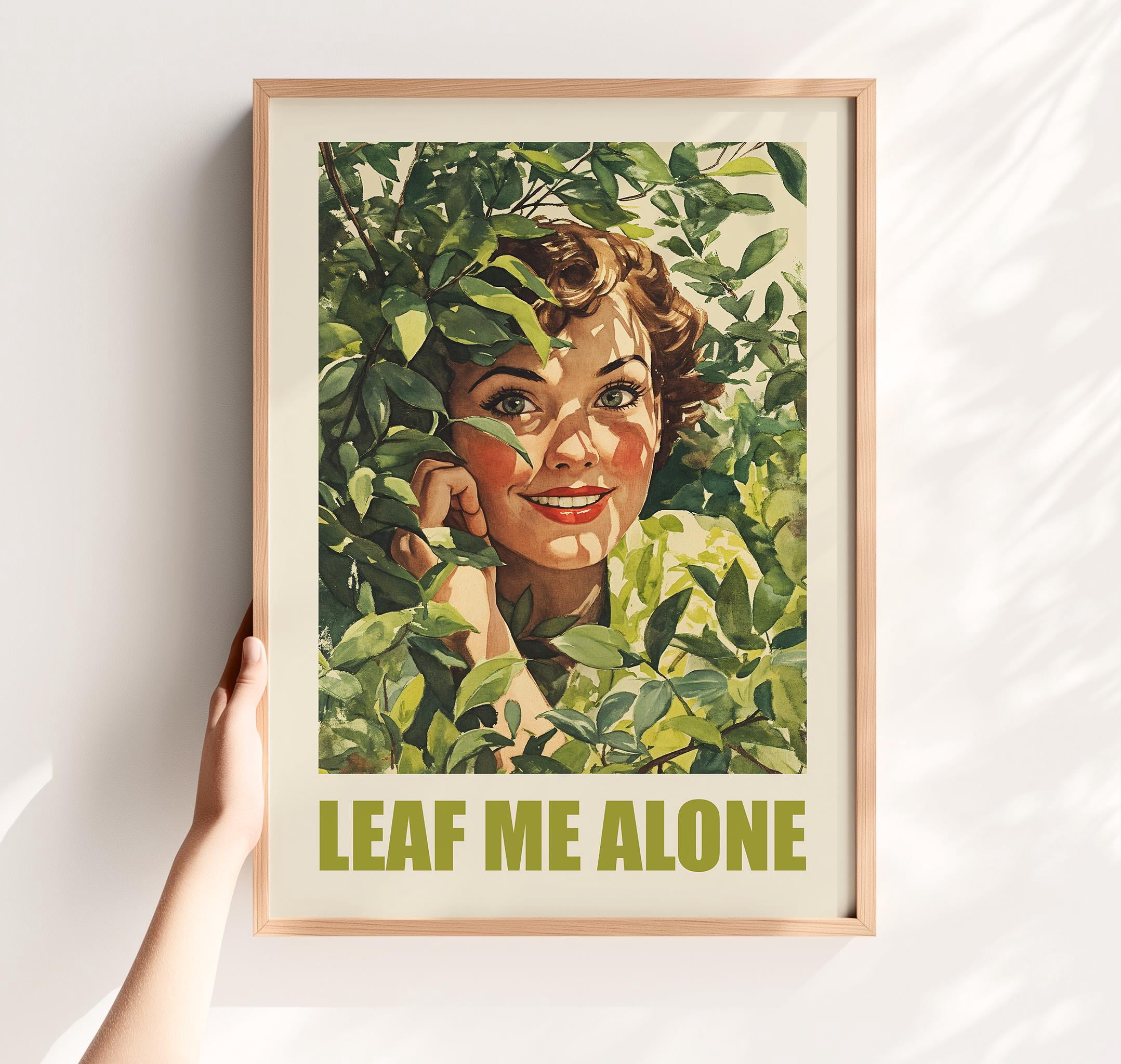 369 Prints Plant Lady Wall Art â€“ Retro Botanical Pun Poster â€œLeaf ...