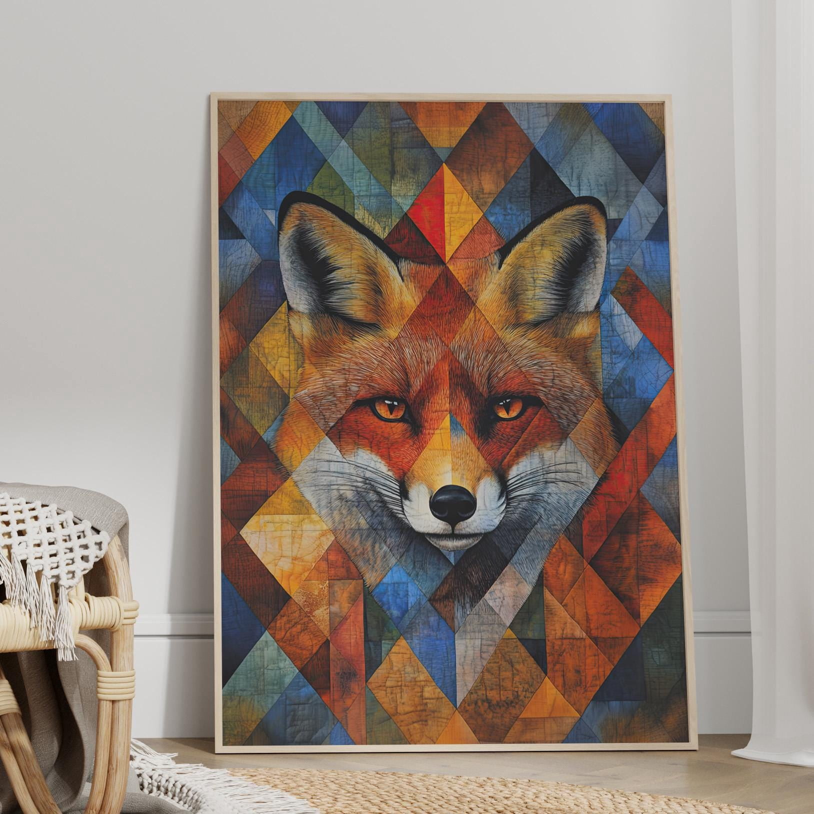 369 Prints Red Fox Portrait Colorful Cubism Poster Geometric Fox Wall ...