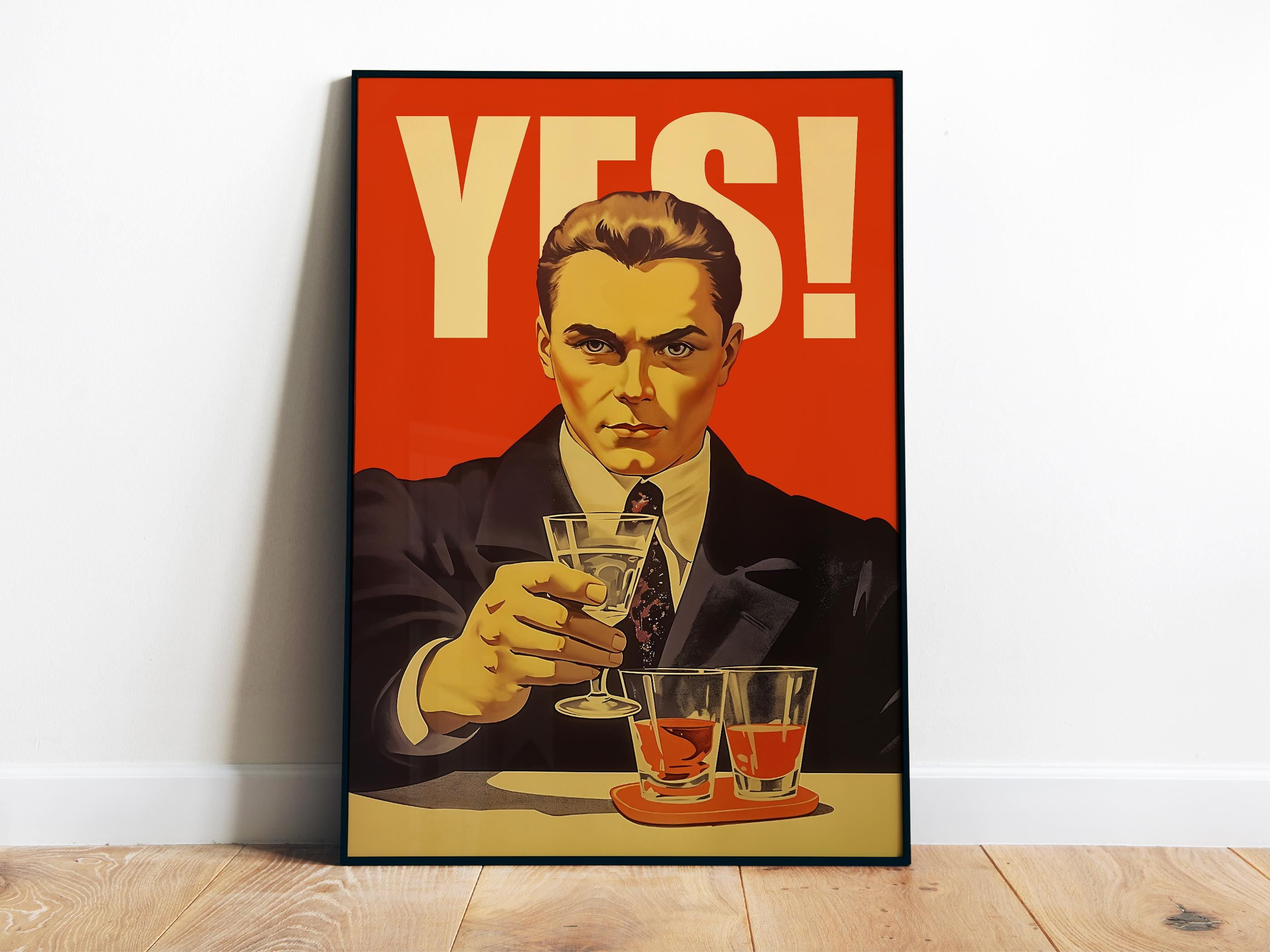 369 Prints Retro Bar Wall Art Print Cocktail Poster Yes Print Vintage ...