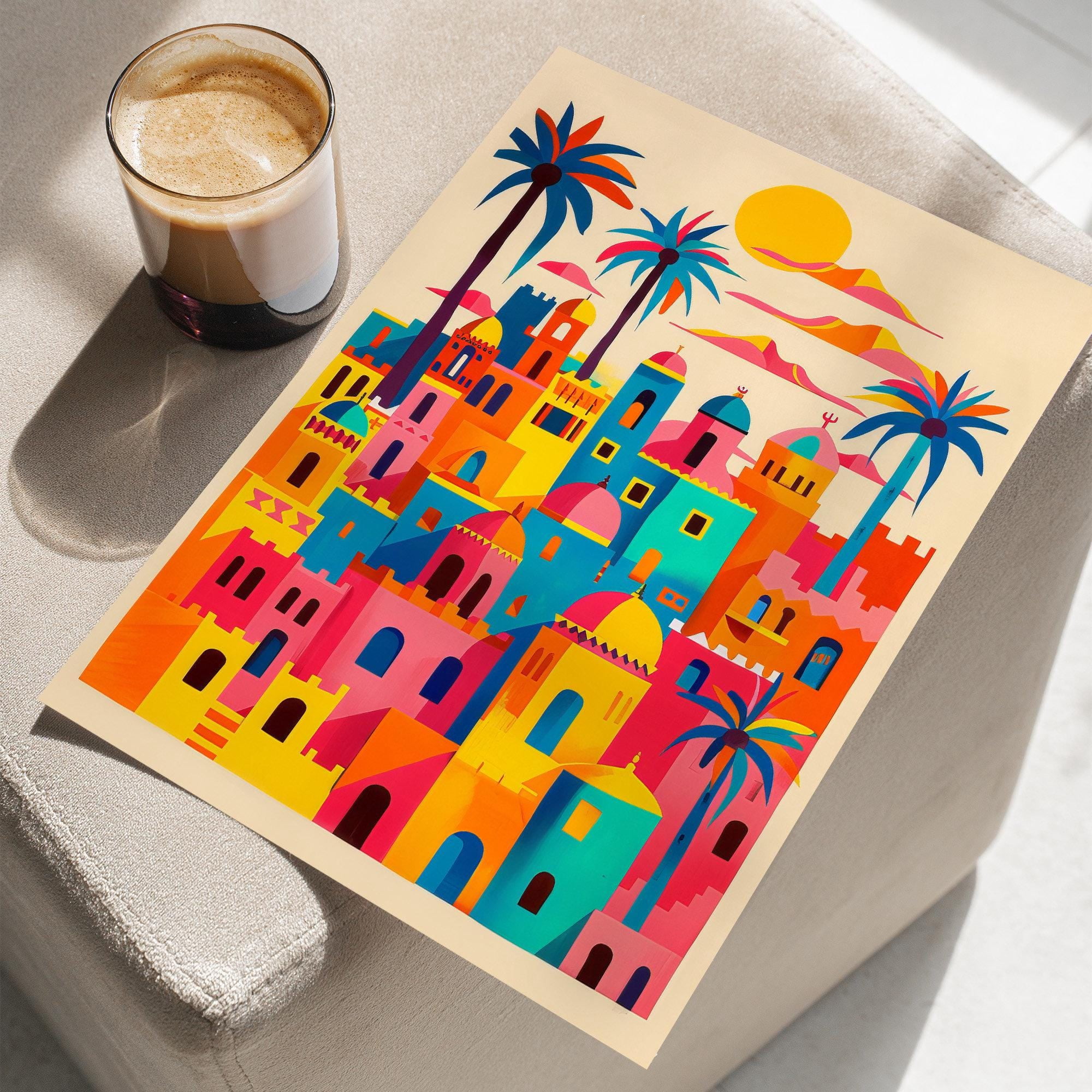 369 Prints Retro Groovy Middle Eastern City Surreal Art Print Poster ...