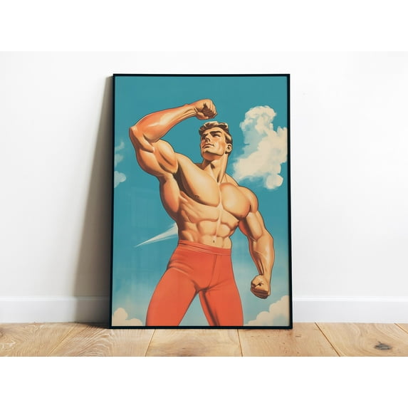 369 Prints Retro Gym Wall Art Printable Blue Gym Poster Motivation ...