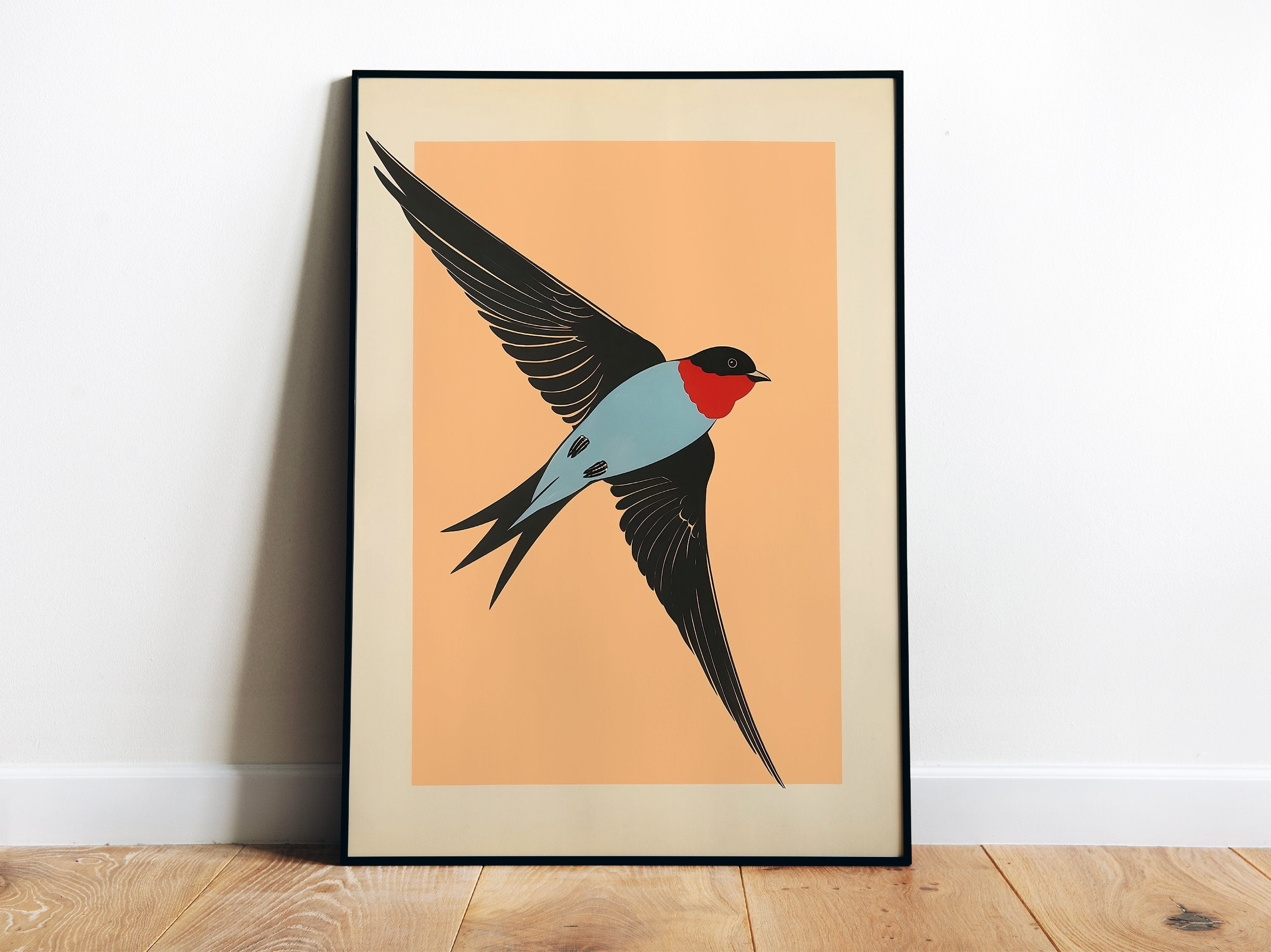 369 Prints Retro Swallow Bird Print Swallow Poster Neutral Swallow Wall ...