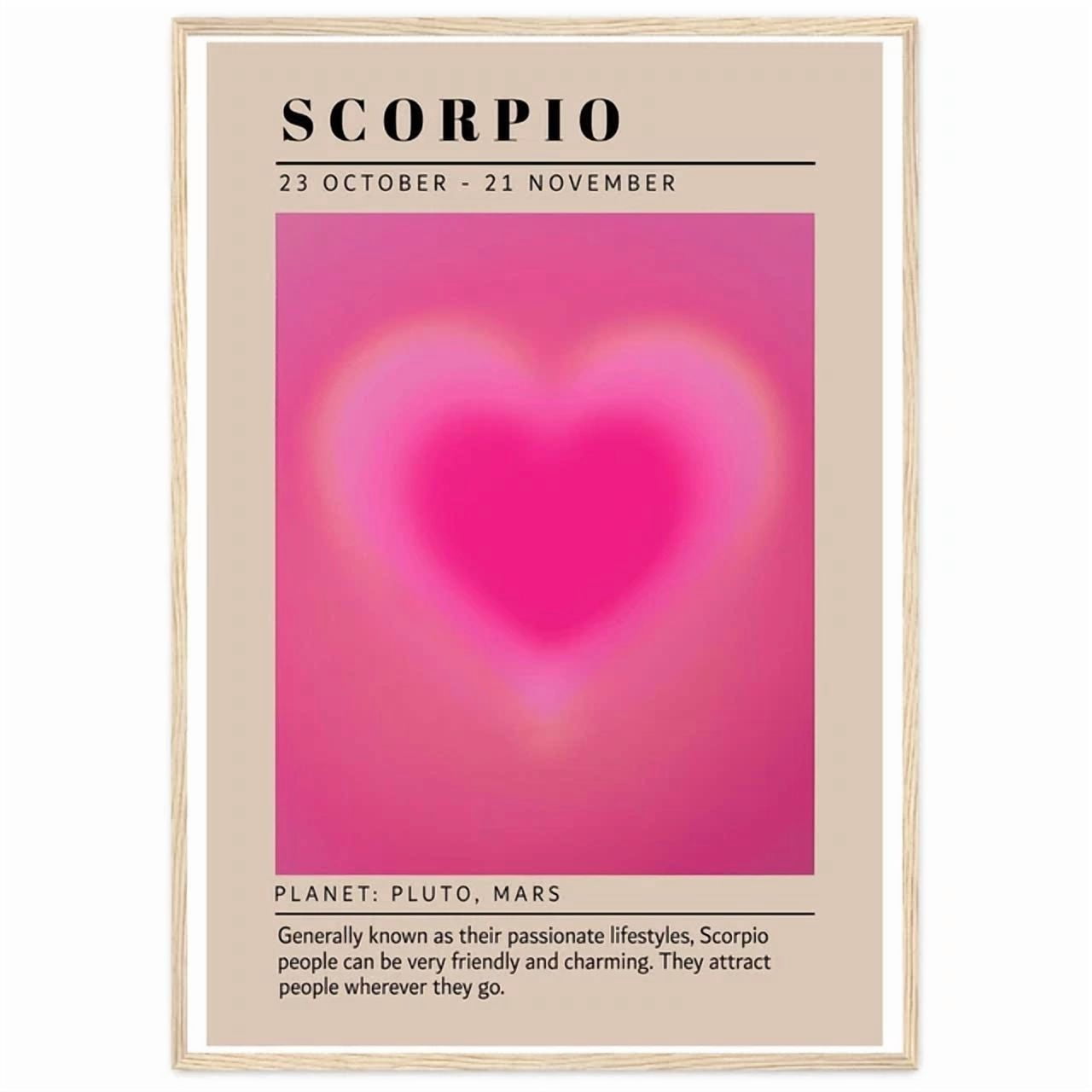 369 Prints Scorpio Zodiac Wall Art Aura Poster Pink Aura Poster Star ...