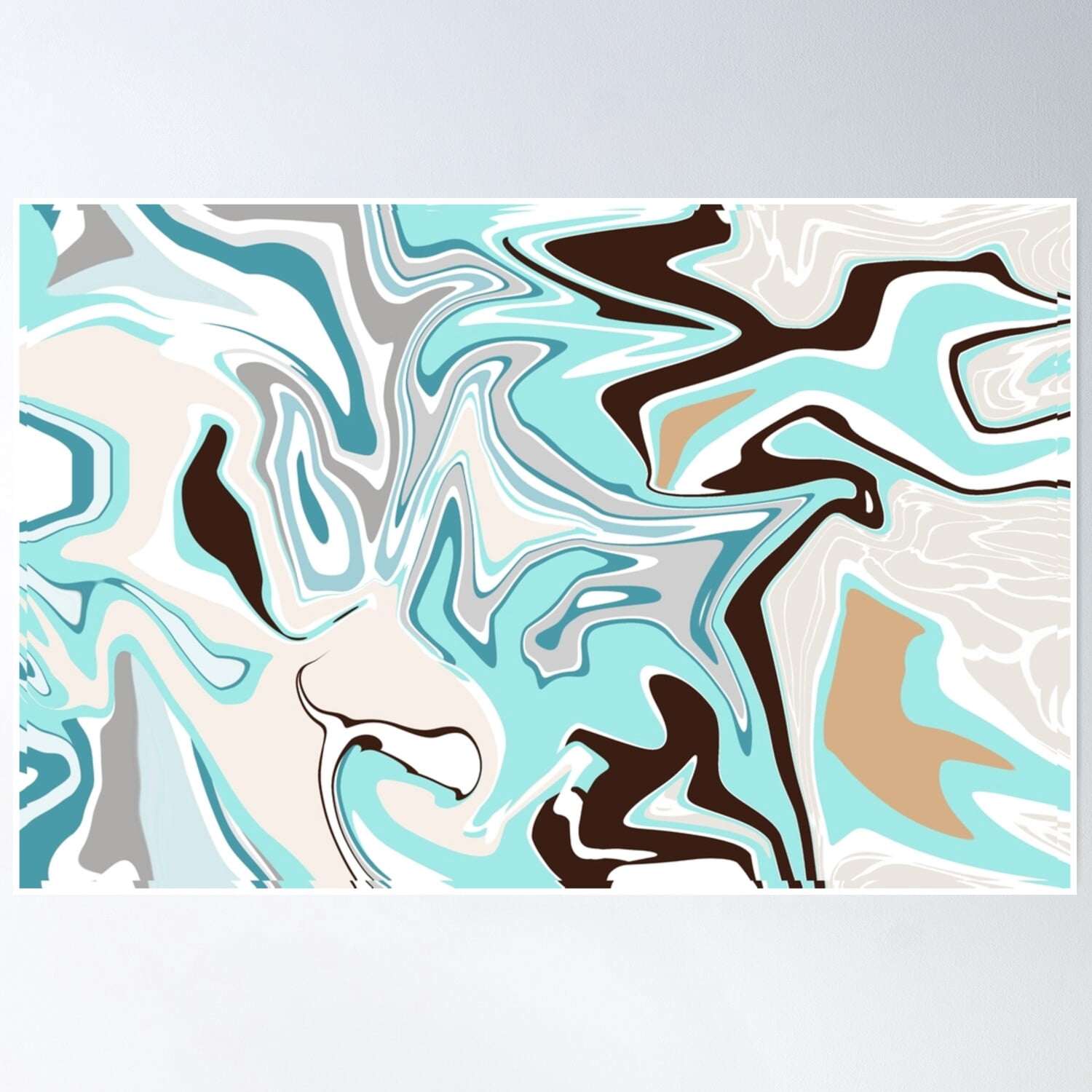 369 Prints Sea Salt Abstract- No Framed, Vintage Wall Art, Trendy Retro ...