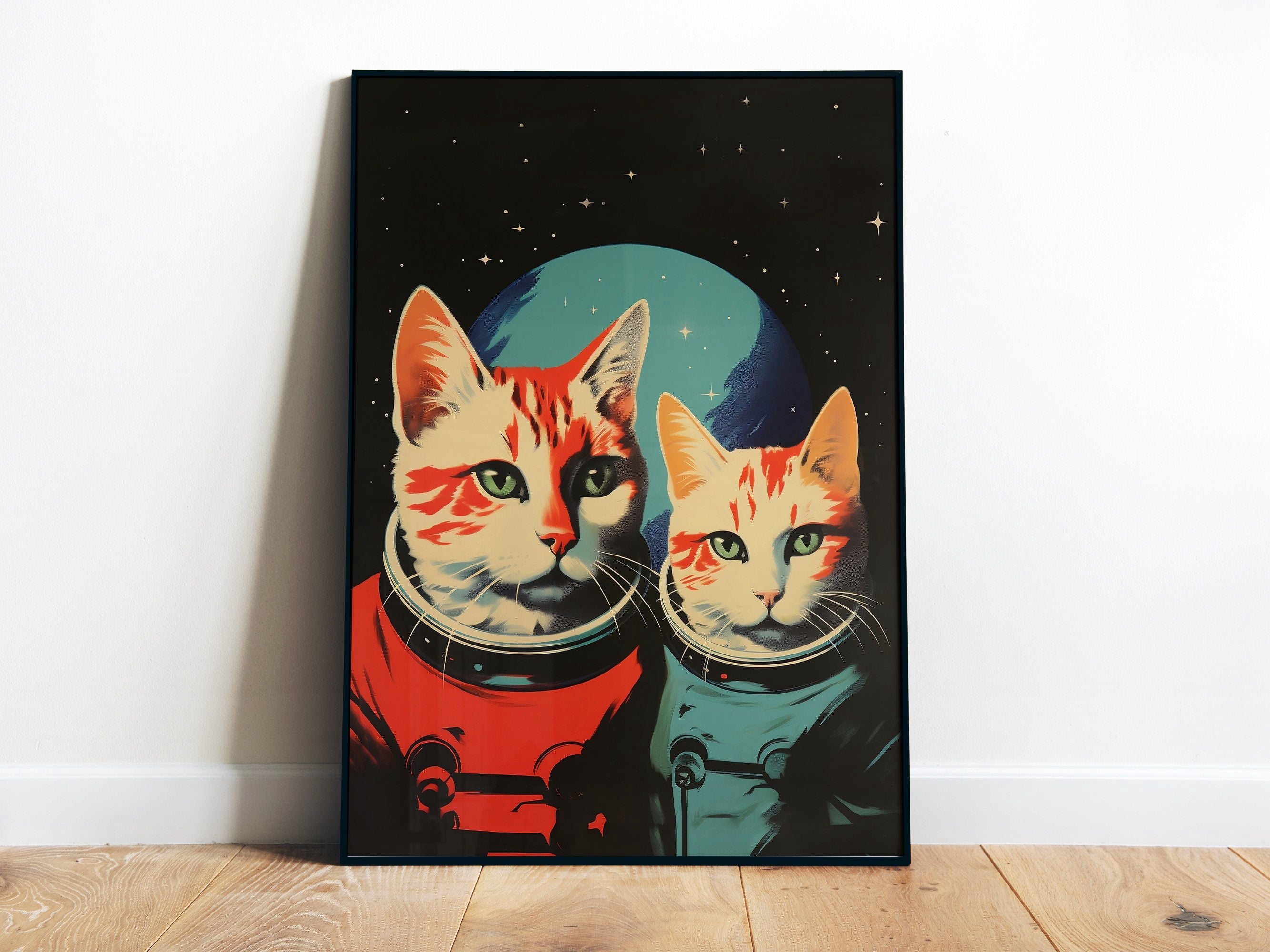 369 Prints Space Cat Poster Printable Sci Fi Art Print Cats Astronaut ...