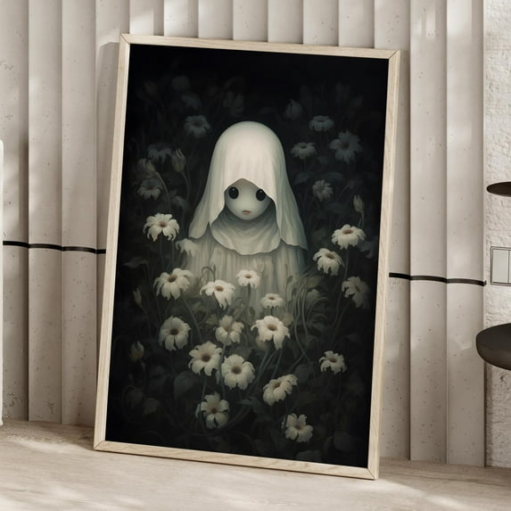 369 Prints Spooky Ghost Flower Poster Art Print Dark Romantic Artwork Print, Creepy Haunting ...