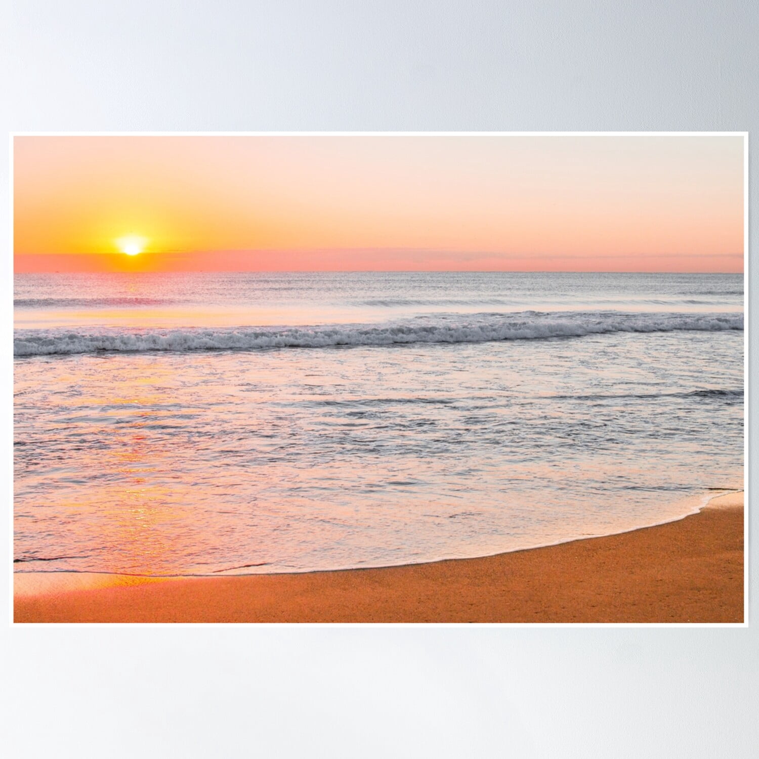 369 Prints Summer Sunset At The Beach- No Framed, Vintage Wall Art ...