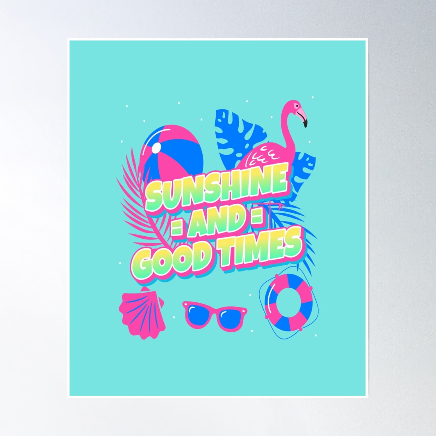 369 Prints Sunshine And Good Times Retro Summer Pool Party- No Framed ...
