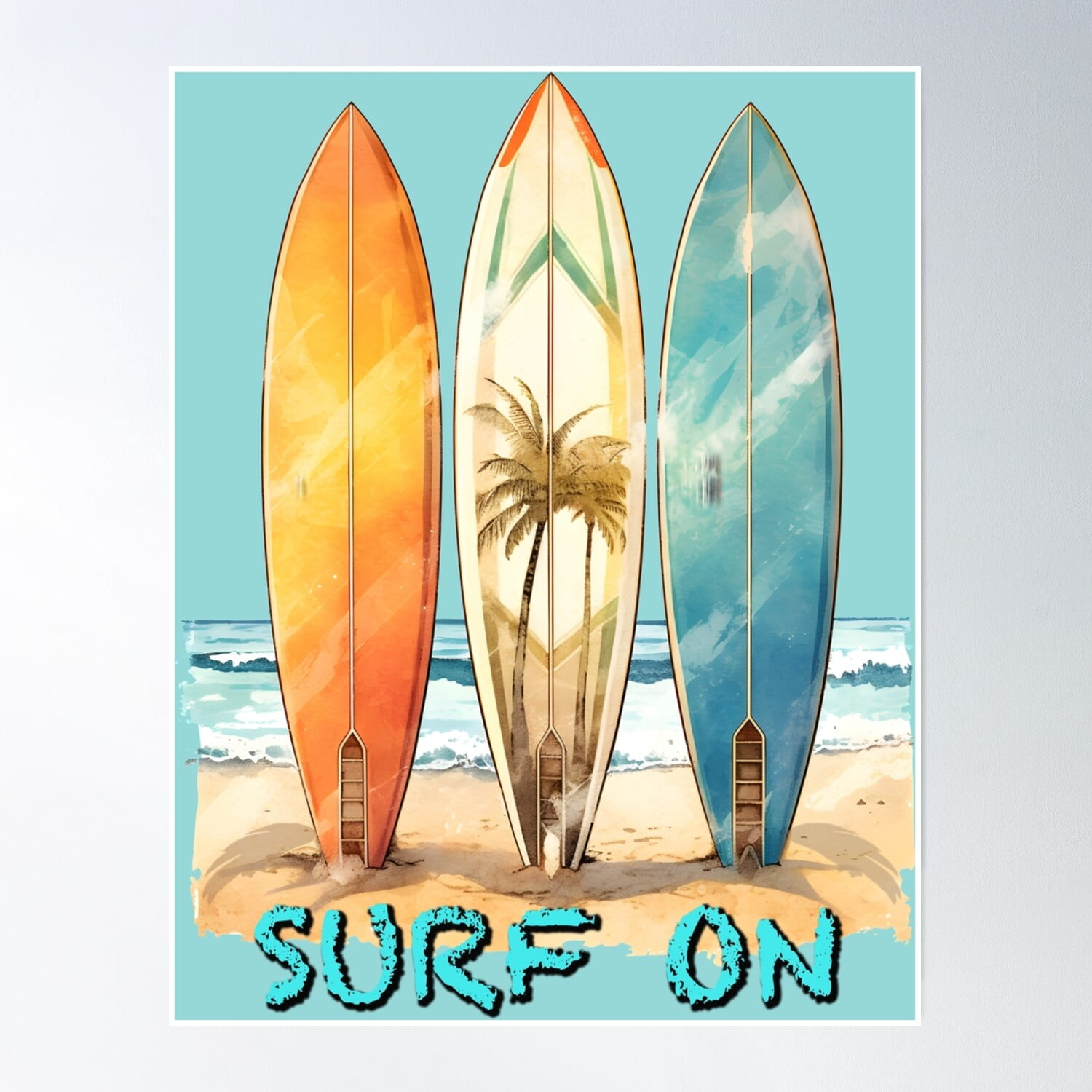 369 Prints Surfing (Surf On): Beach-Inspired Surfboard Design With 3 ...