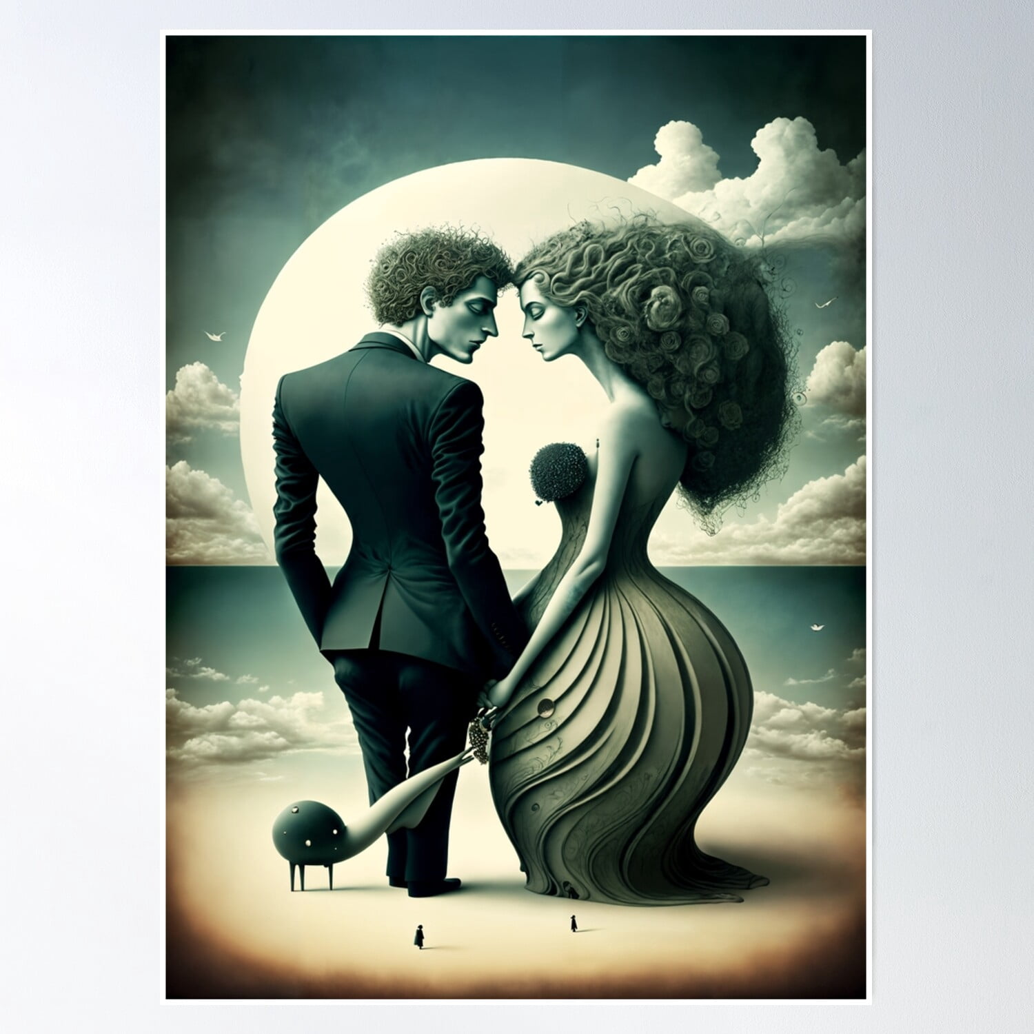 369 Prints The Surreal Lovers, Number Two.- No Framed, Vintage Wall Art ...