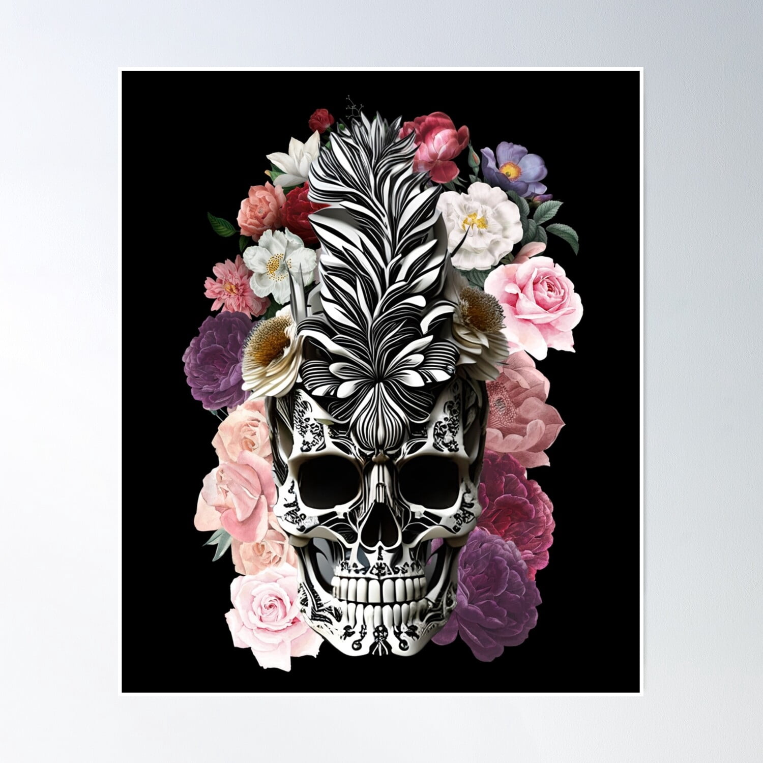 369 Prints Tropical Skull Adventure- No Framed, Vintage Wall Art ...