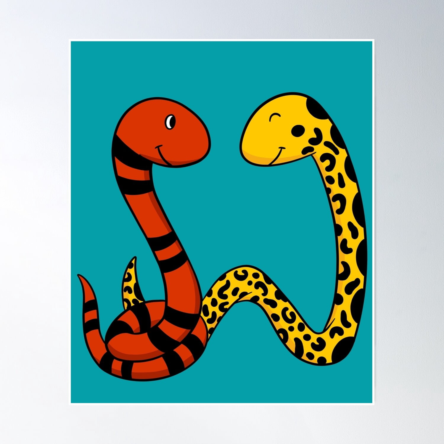 369 Prints Two Snakes Best Friends- No Framed, Vintage Wall Art, Trendy ...