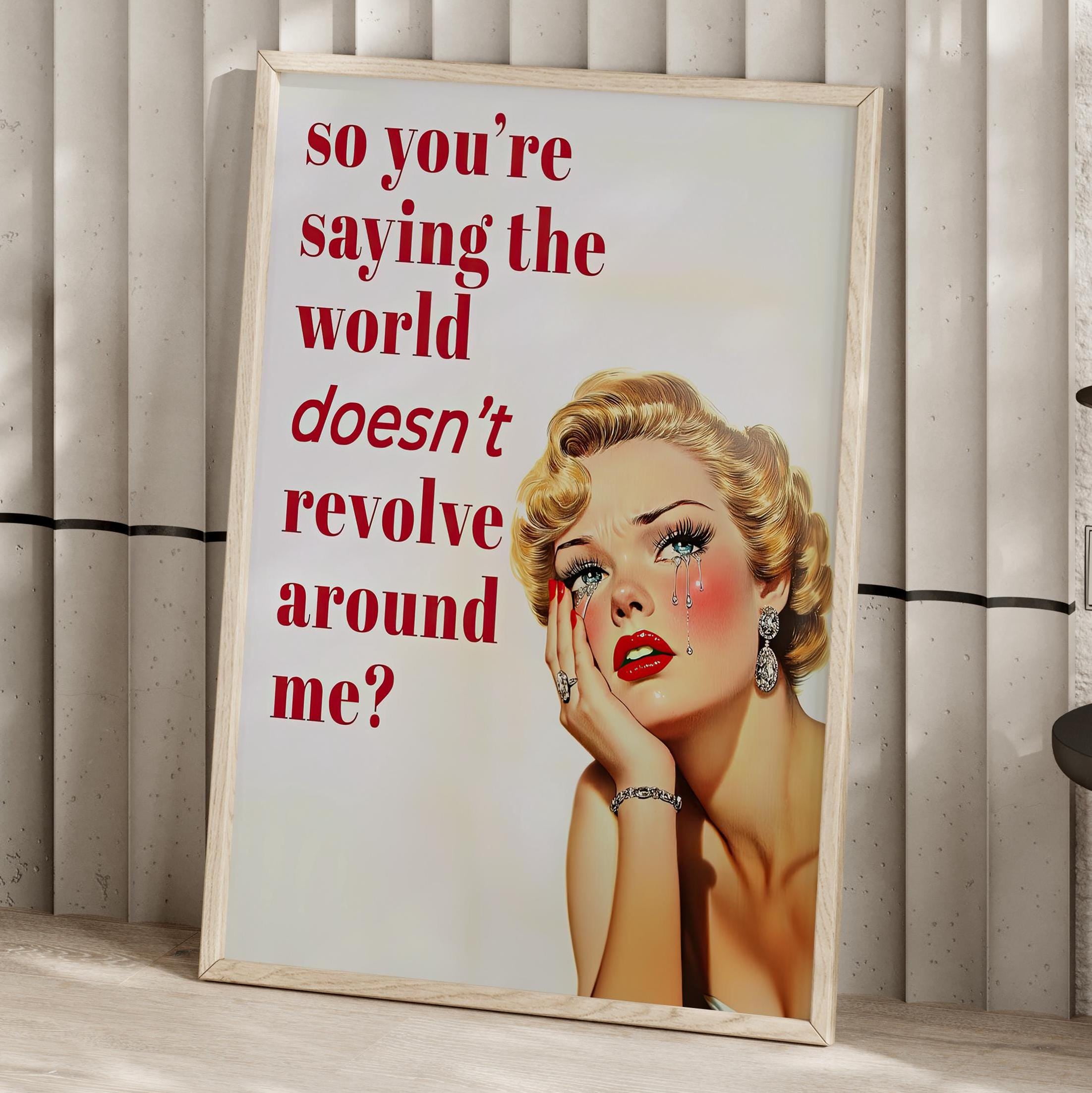 369 Prints Vintage Crying Woman Illustration Poster So You'Re Saying ...