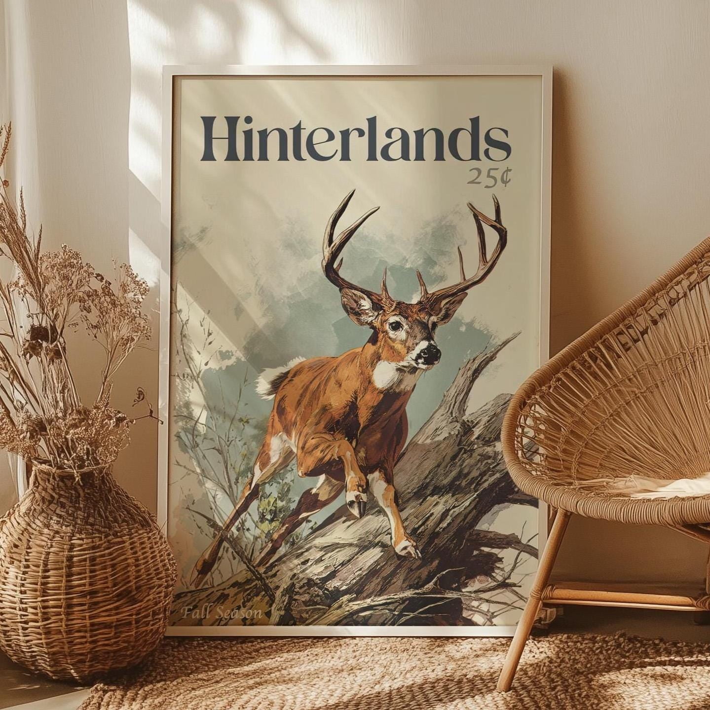 369 Prints Vintage Stag Art Print Poster Retro Hunting Print, Fall Deer ...