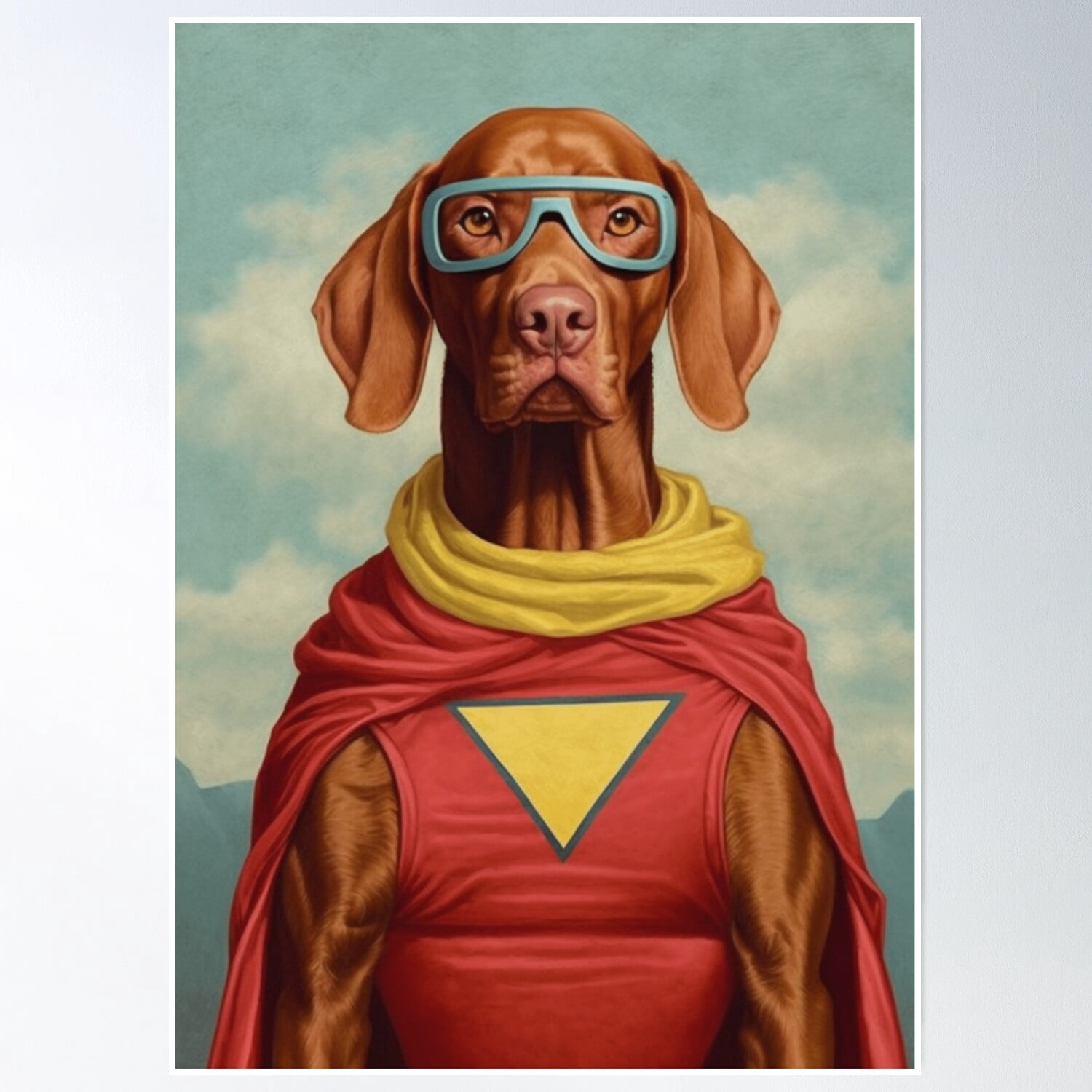 369 Prints Vizsla With Glasses And Superhero Suit, Beautiful Dog ...
