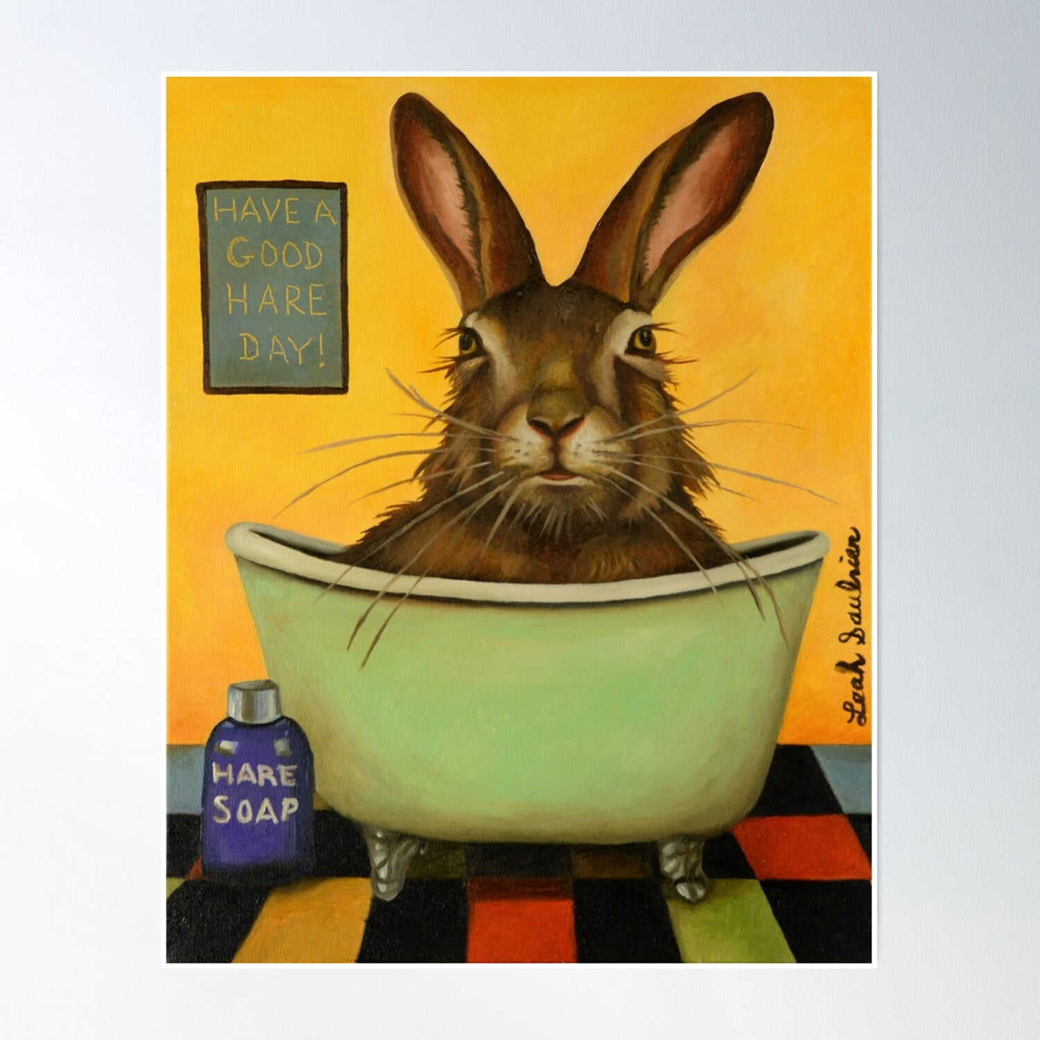 369 Prints Wash Your Hare- No Framed, Vintage Wall Art, Trendy Retro ...