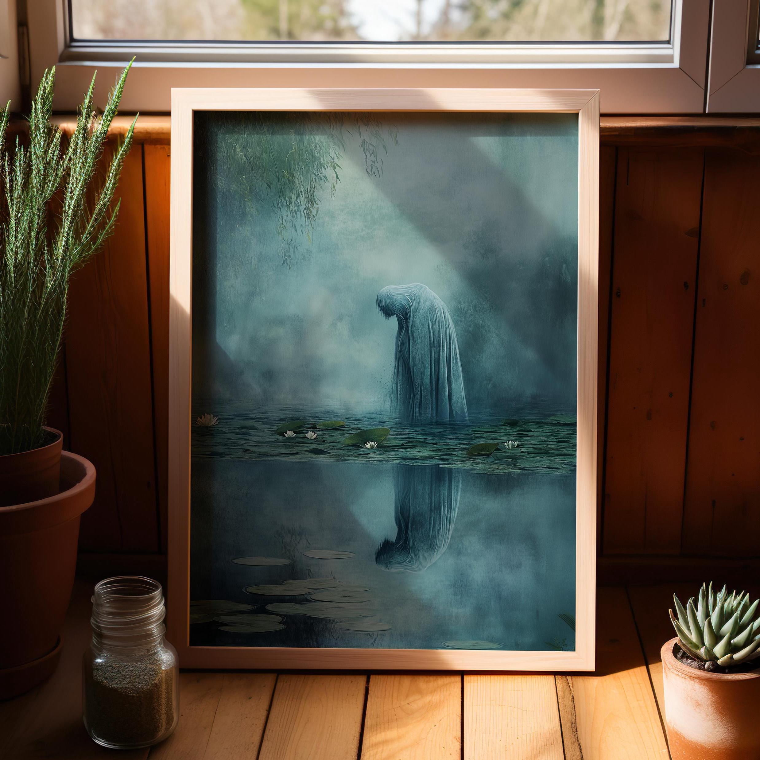 369 Prints Water Spirit In A Misty Pond Vintage Poster Ethereal Spirit ...
