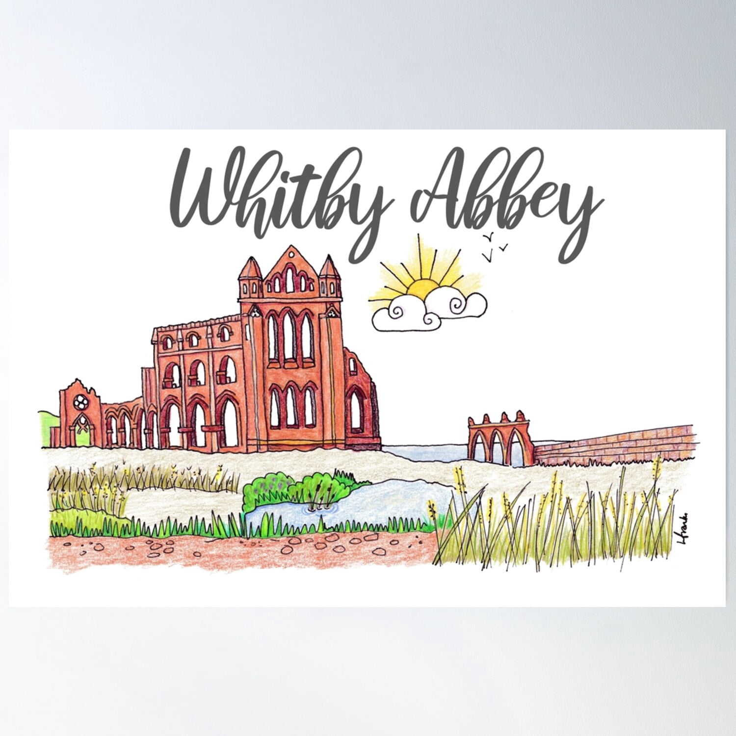 369 Prints Whitby Abbey- No Framed, Vintage Wall Art, Trendy Retro ...