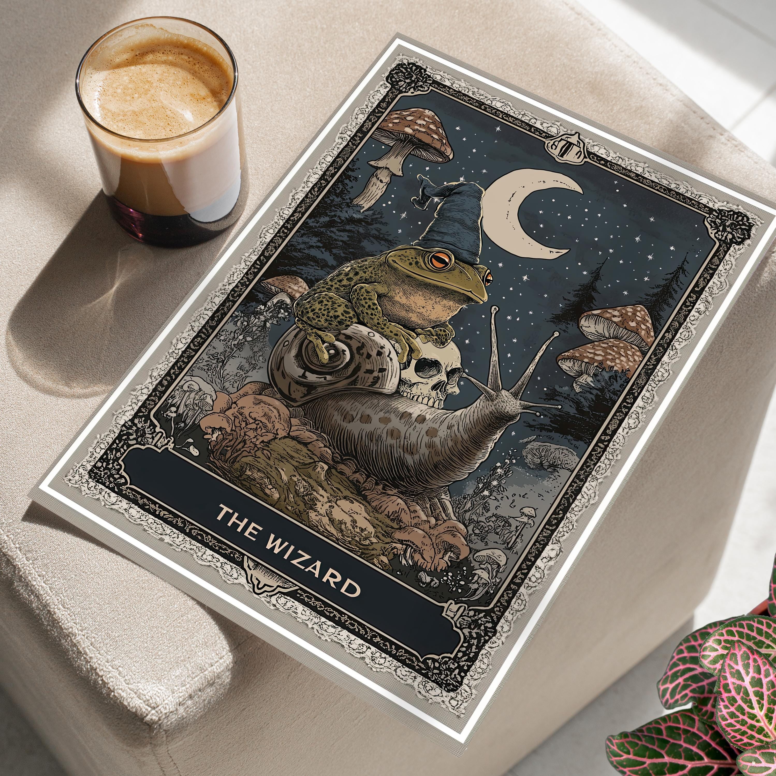 369 Prints Wizard Frog And Snail Tarot Card Art Print Poster Witchy ...