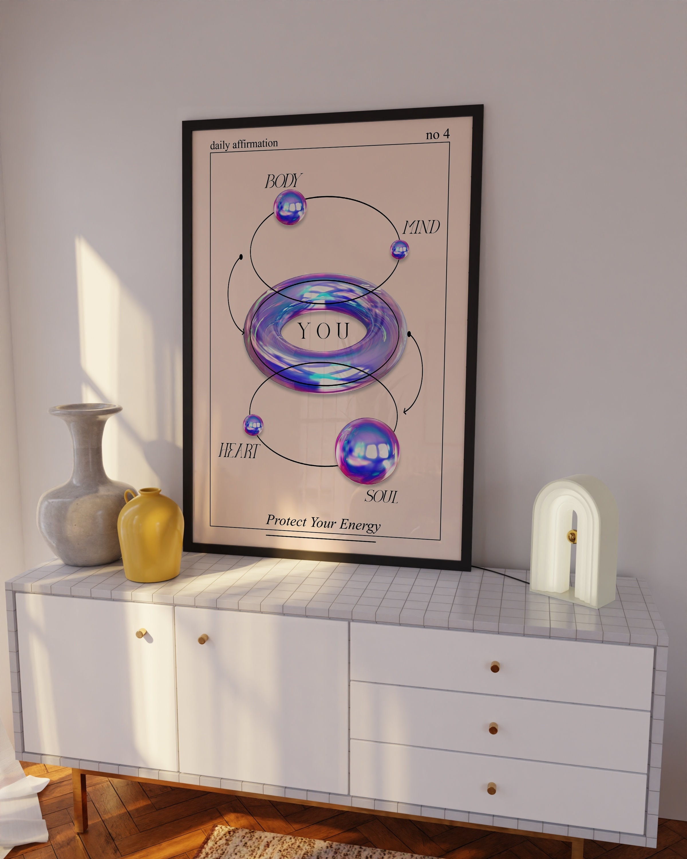 369 Prints aura Poster, 3D Holographic Print, Gradient Wall Art ...