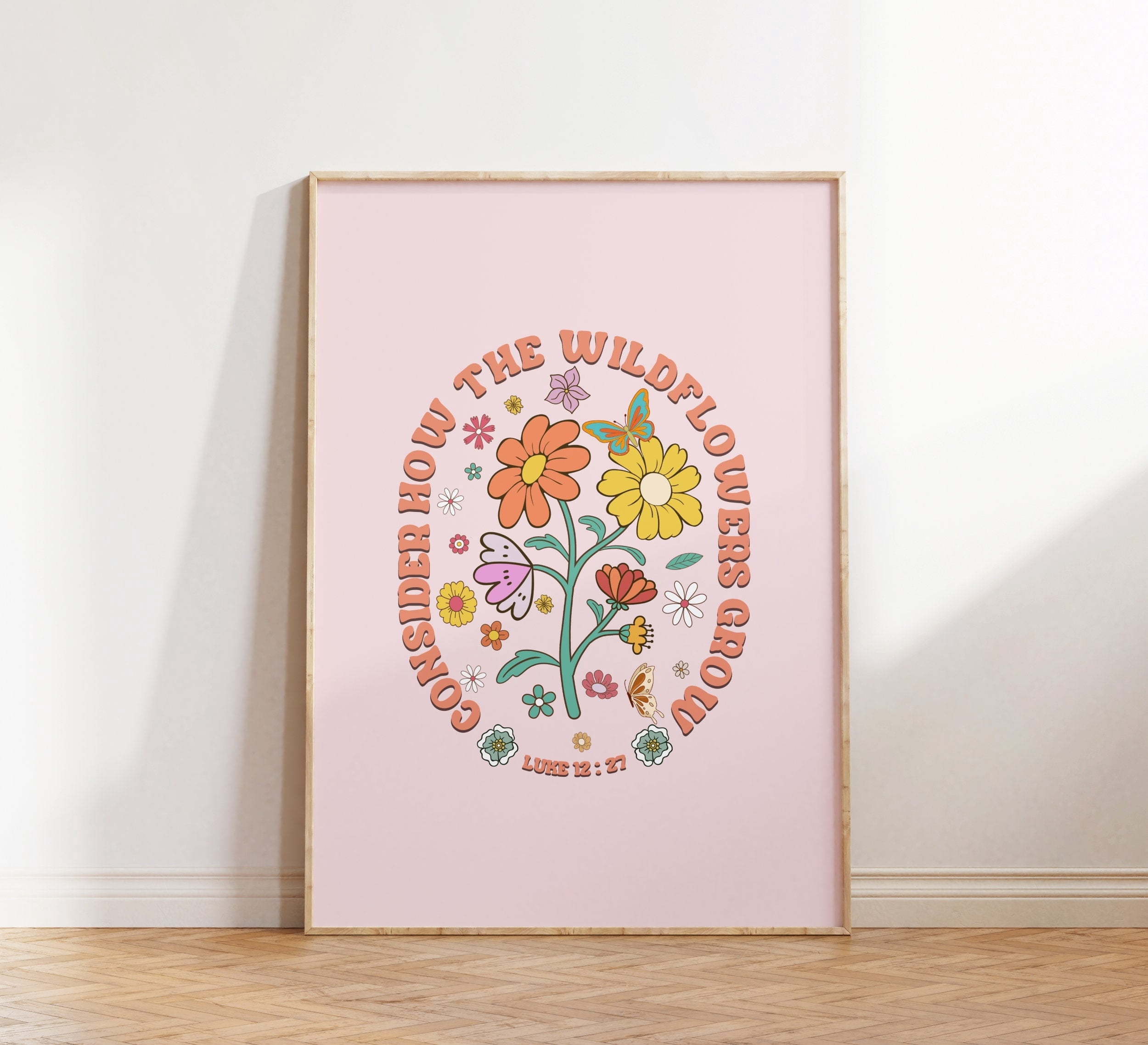 369 Prints bible Verse Wall Art, Wildflower Quote Print, Flower Wall ...