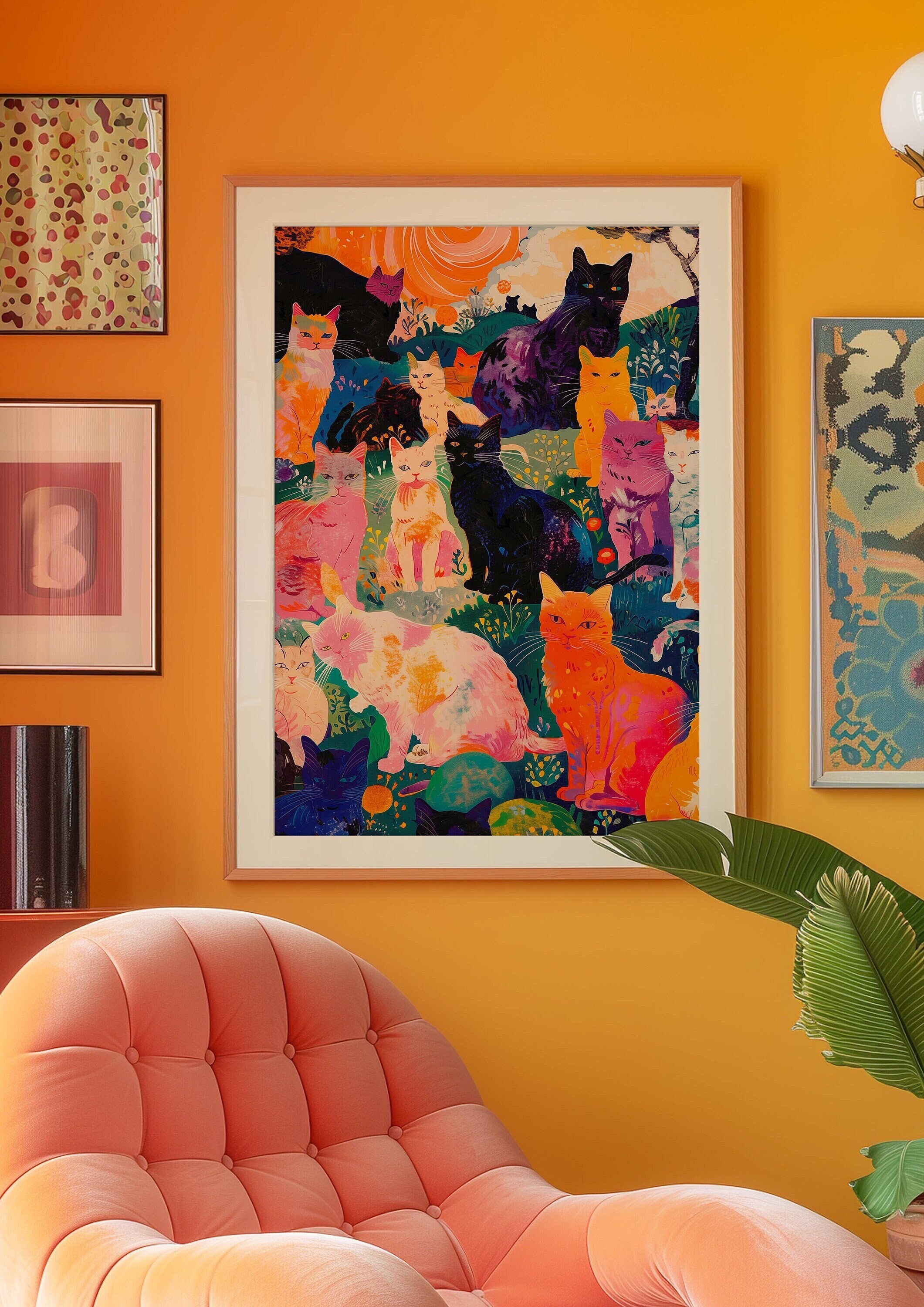 369 Prints black Wall Artclectic Maximalist Art, Dopamine Decor ...