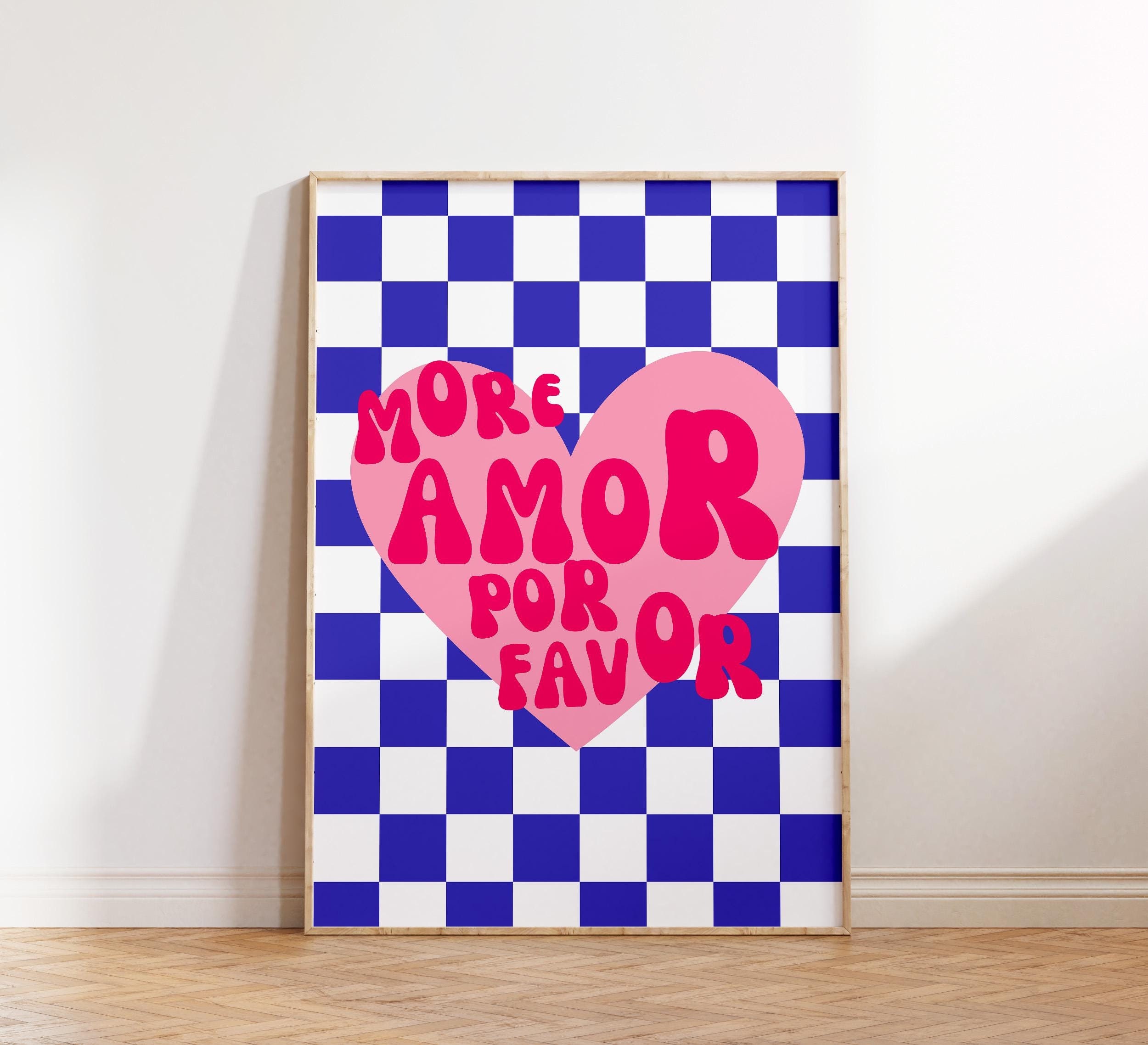 369 Prints bold Retro Poster, More Amor Por Favor Wall Art, Retro ...
