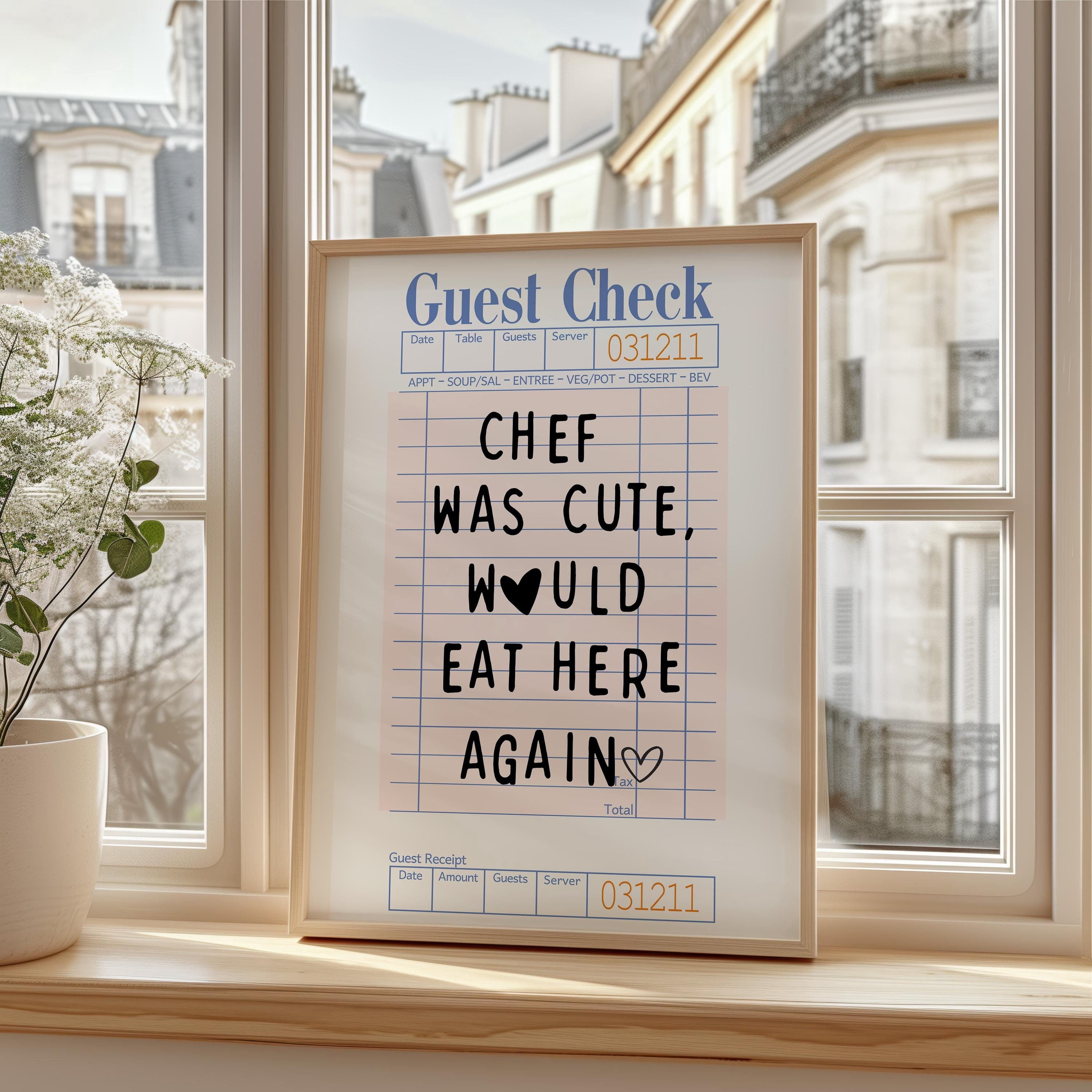 369 Prints chef Was Cute Guest Check Poster, Trendy Wall Art Prints ...
