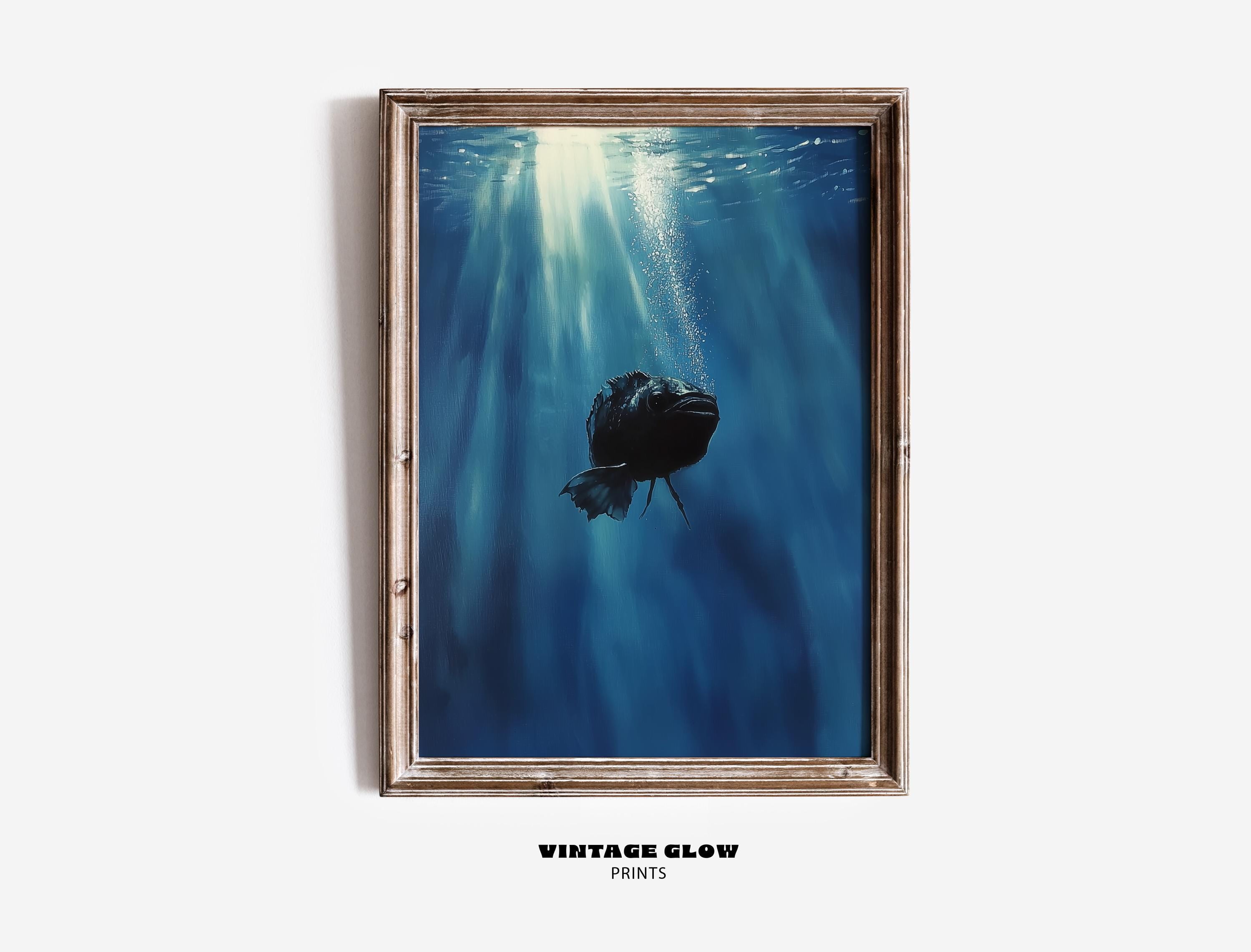 369 Prints deep Sea Anglerfish Art Print | Mysterious Ocean Wall Decor ...