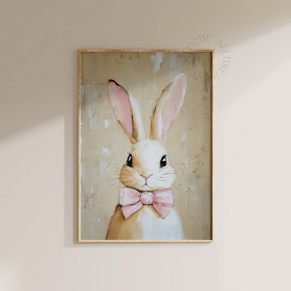 369 Prints easter Bunny Print, Cute Rabbit, Bunny With Pink Coquette ...