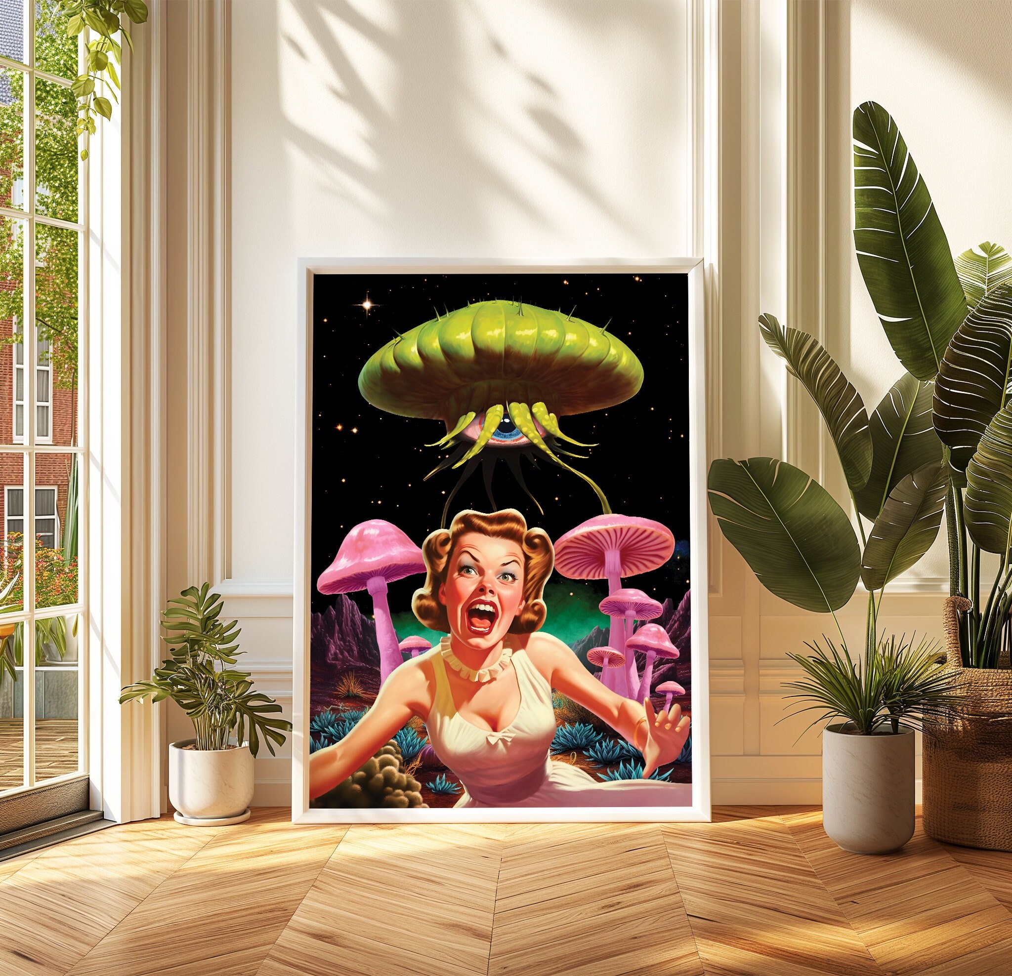 369 Prints escape The Alien Trippy Cosmic Print Trippy Wall Decor ...