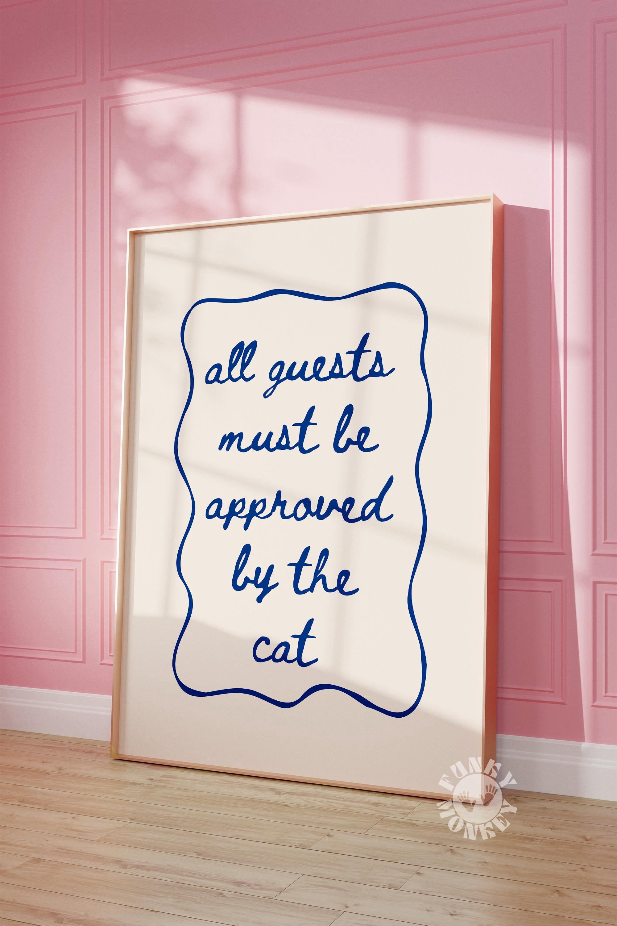 369 Prints funny Cat Print, Cat Lover Gift, Navy Blue Cat Typography ...