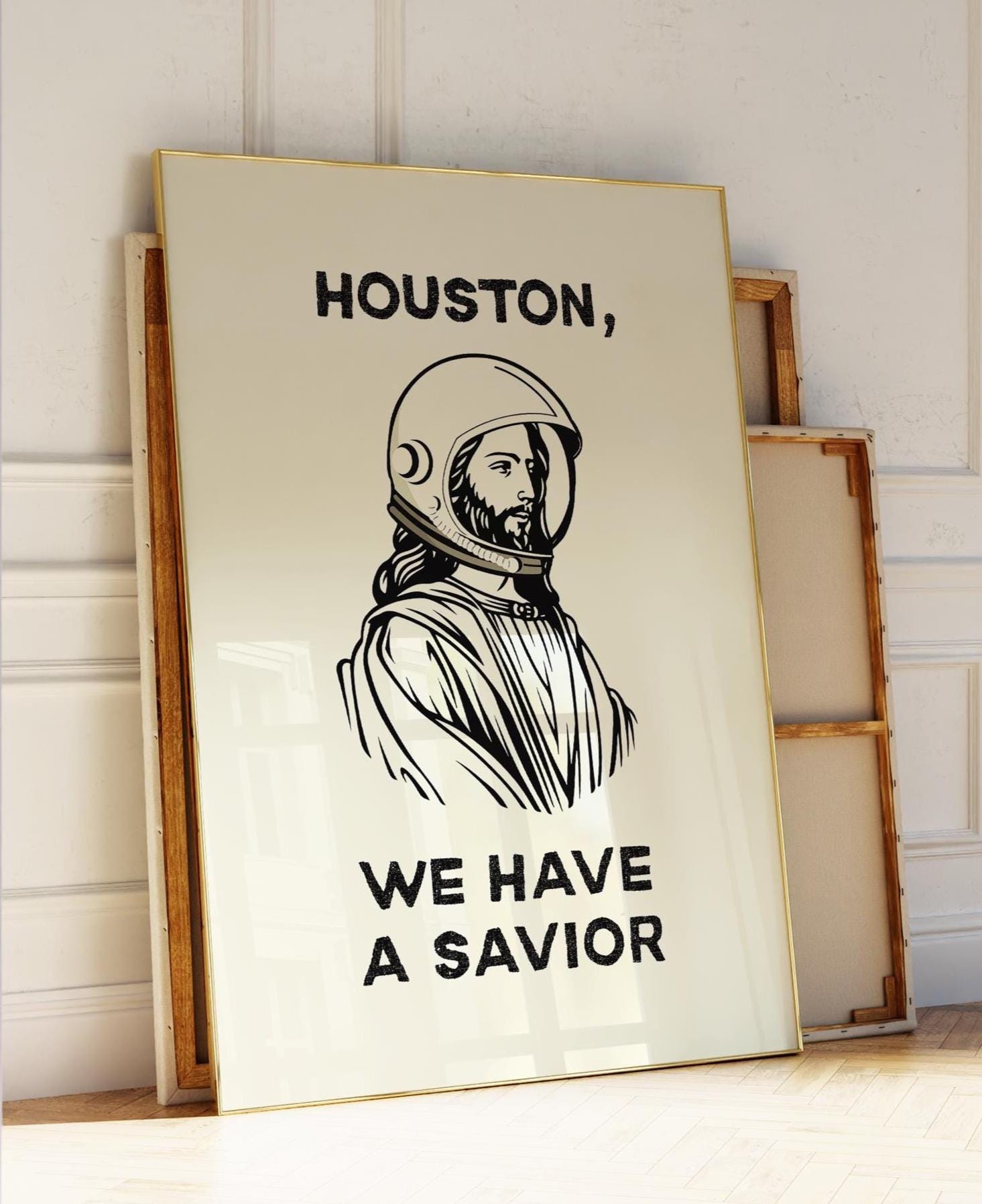 369 Prints funny Jesus Print Retro Outer Space Poster Christian Humor ...