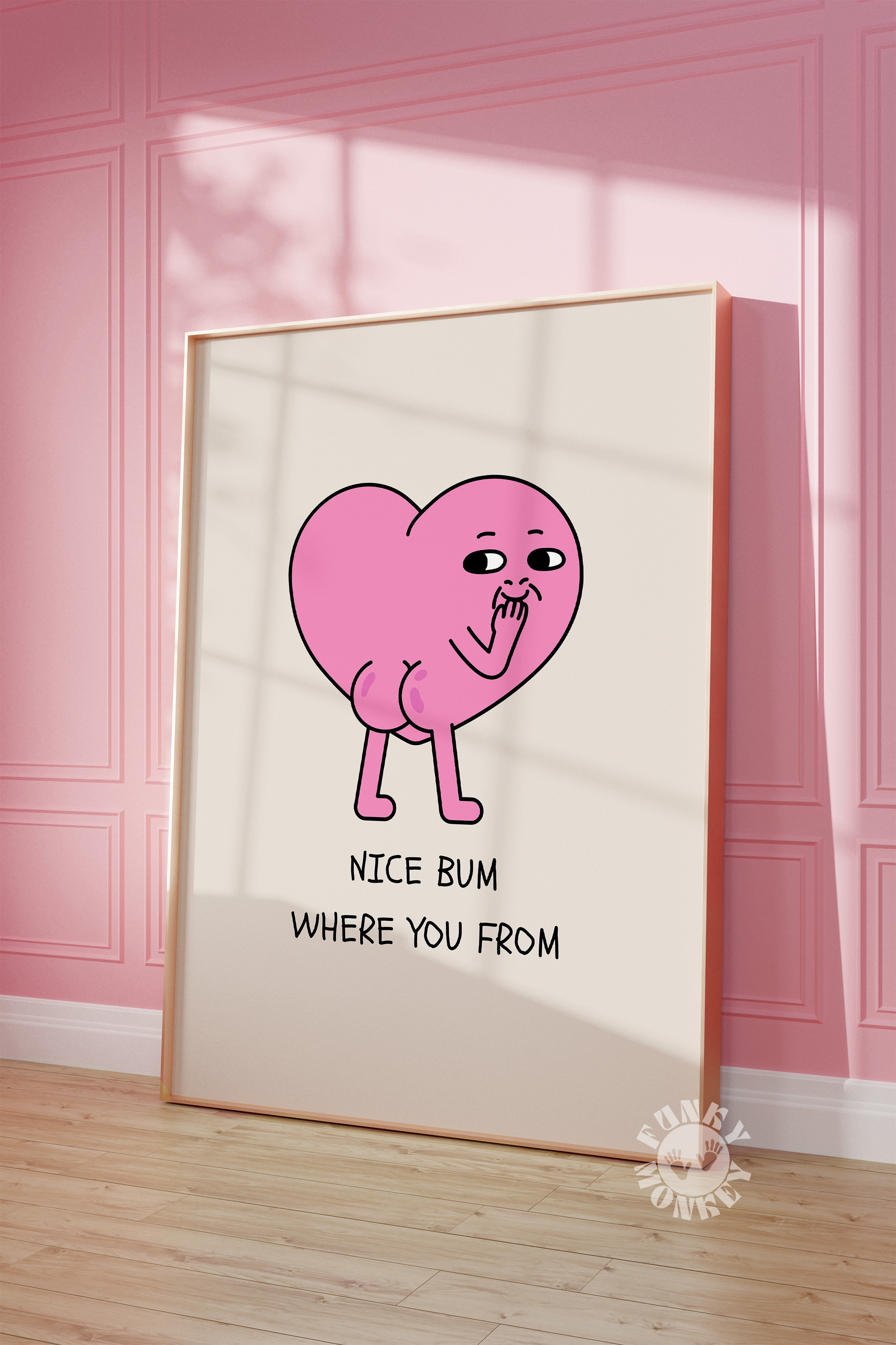 369 Prints funny Retro Print, Nice Bum Poster Print, Cute Bathroom ...