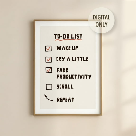 369 Prints funny To Do List Wall Art | Office Decor | Productivity ...