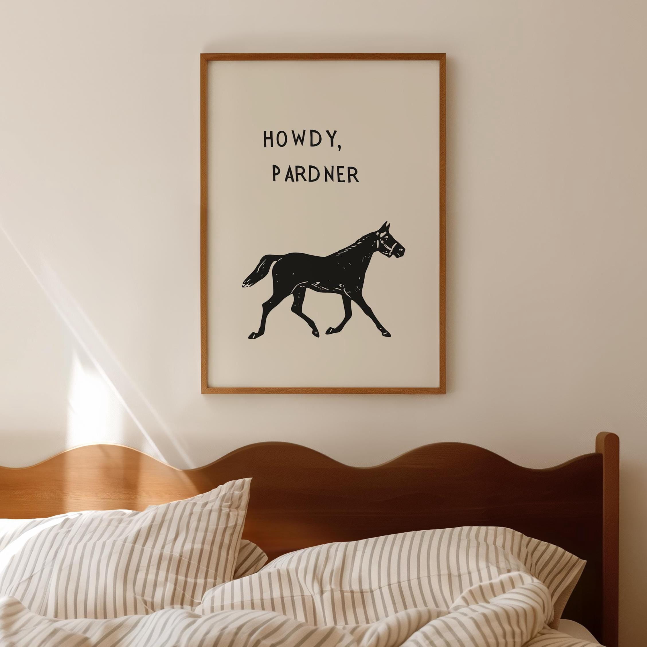 369 Prints funny Western Print Trendy Horse Decor Howdy Pardner Poster ...