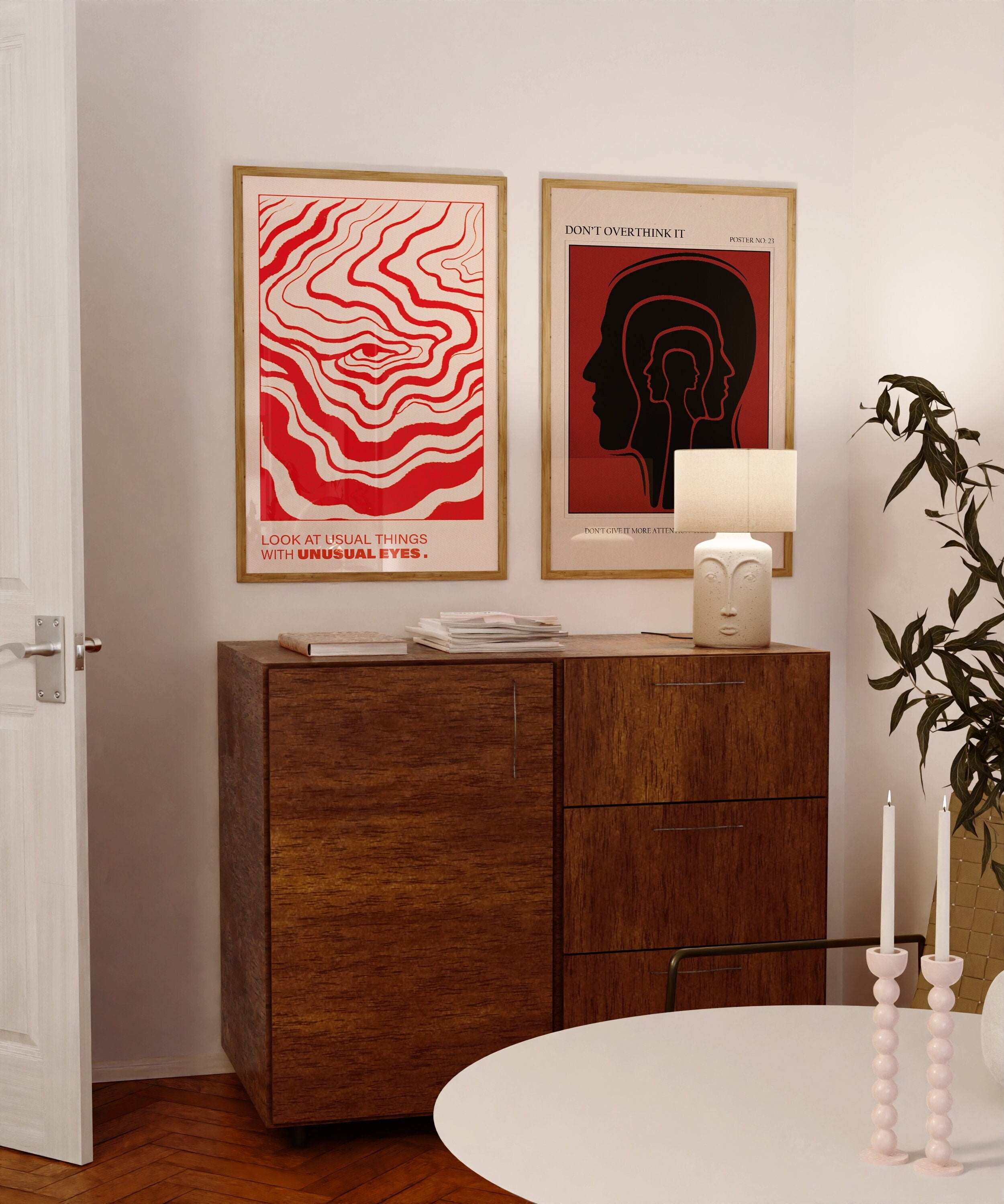 369 Prints gadient Art, 70S Wall Art, Red Wall Art, Aura Print ...