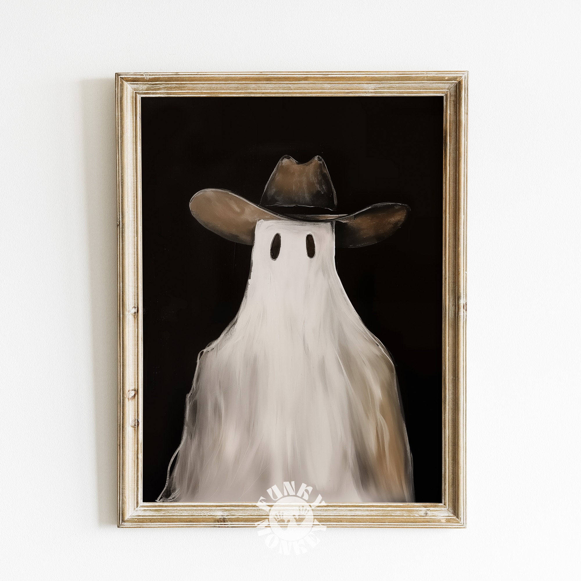 369 Prints ghost Cowboy Print, Western Halloween Decor, Cute Ghost With Cowboy Hat Sheet Ghost ...