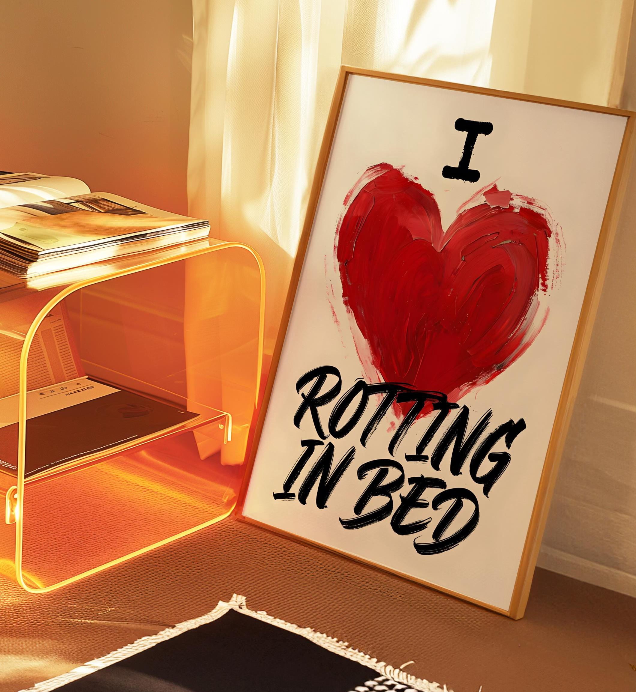 369 Prints i Love Rotting In Bed Art Print Poster Hand Drawn Print ...