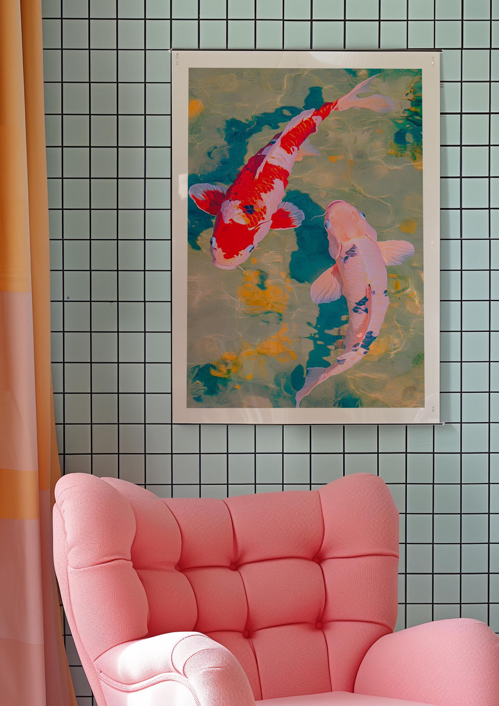 369 Prints koi Poster, Japanese-Inspired Art, Maximalist Poster ...