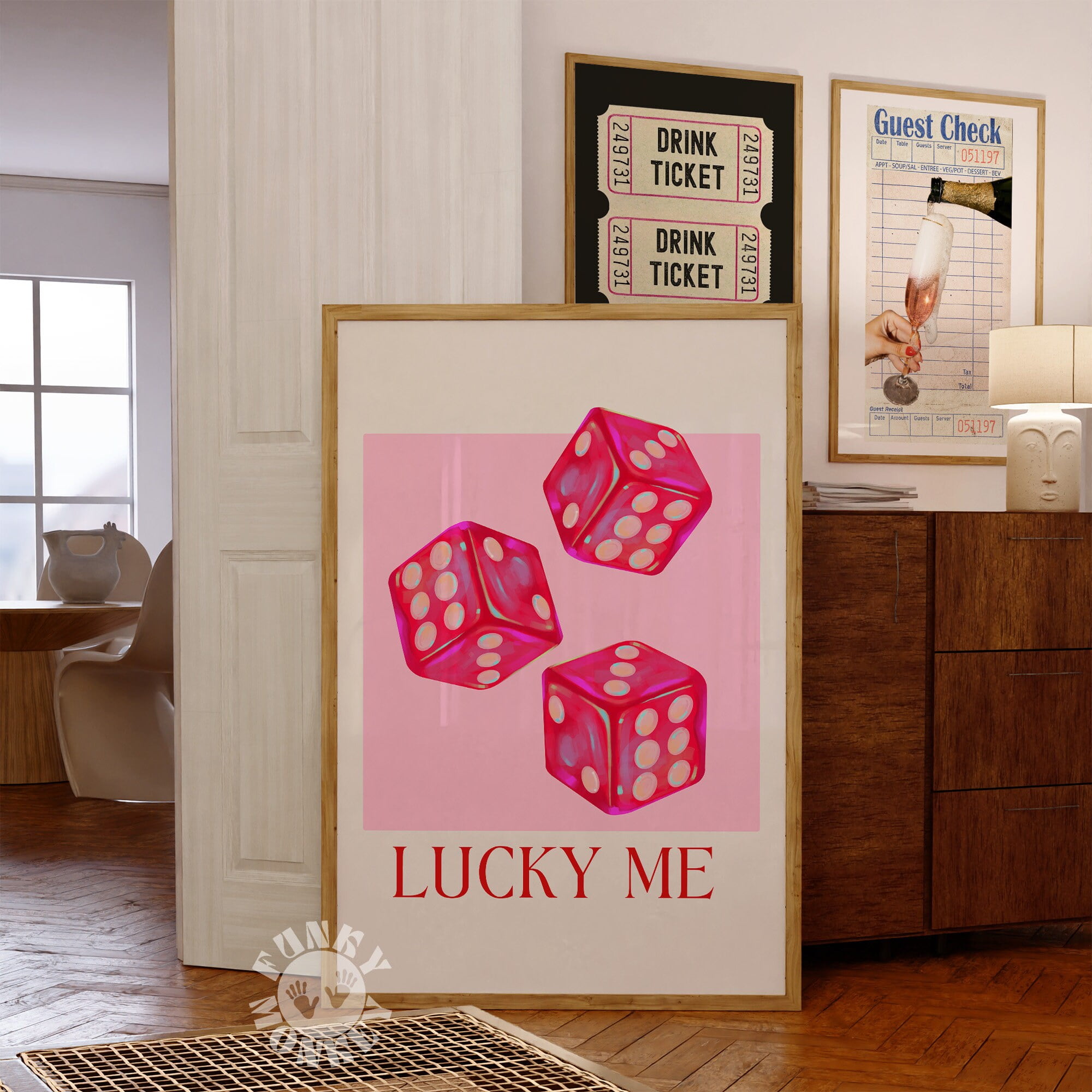 369 Prints love Exhibition Print Set, Retro Wall Art Set, Pink Preppy ...