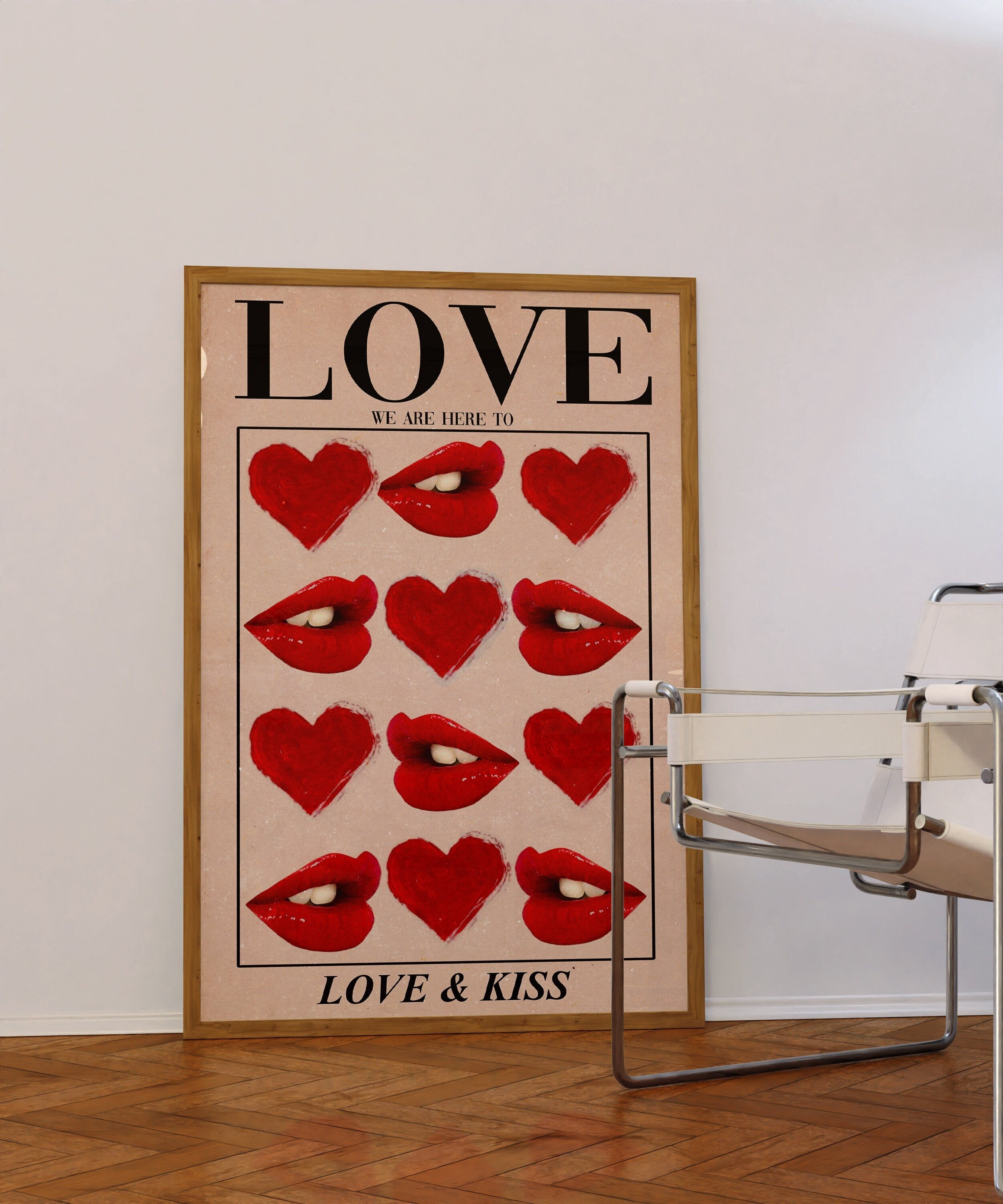 369 Prints love Poster, 70S Print, Red Wall Art, Newspaper Poster, Love ...
