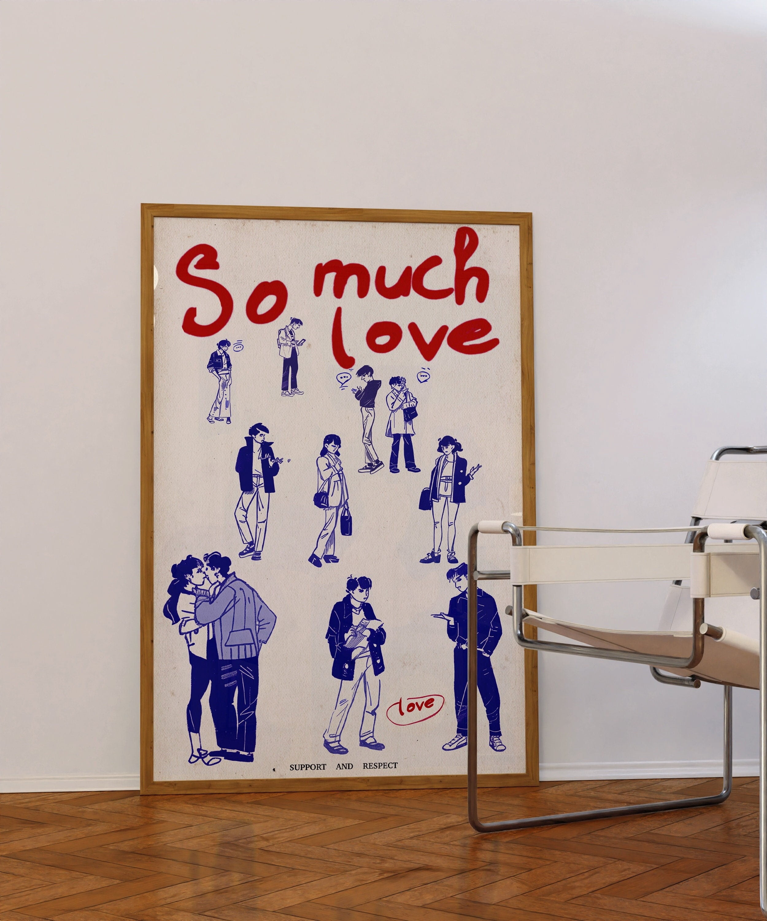 369 Prints love Poster, 70S Wall Print, Red Wall Art, Preppy Poster ...
