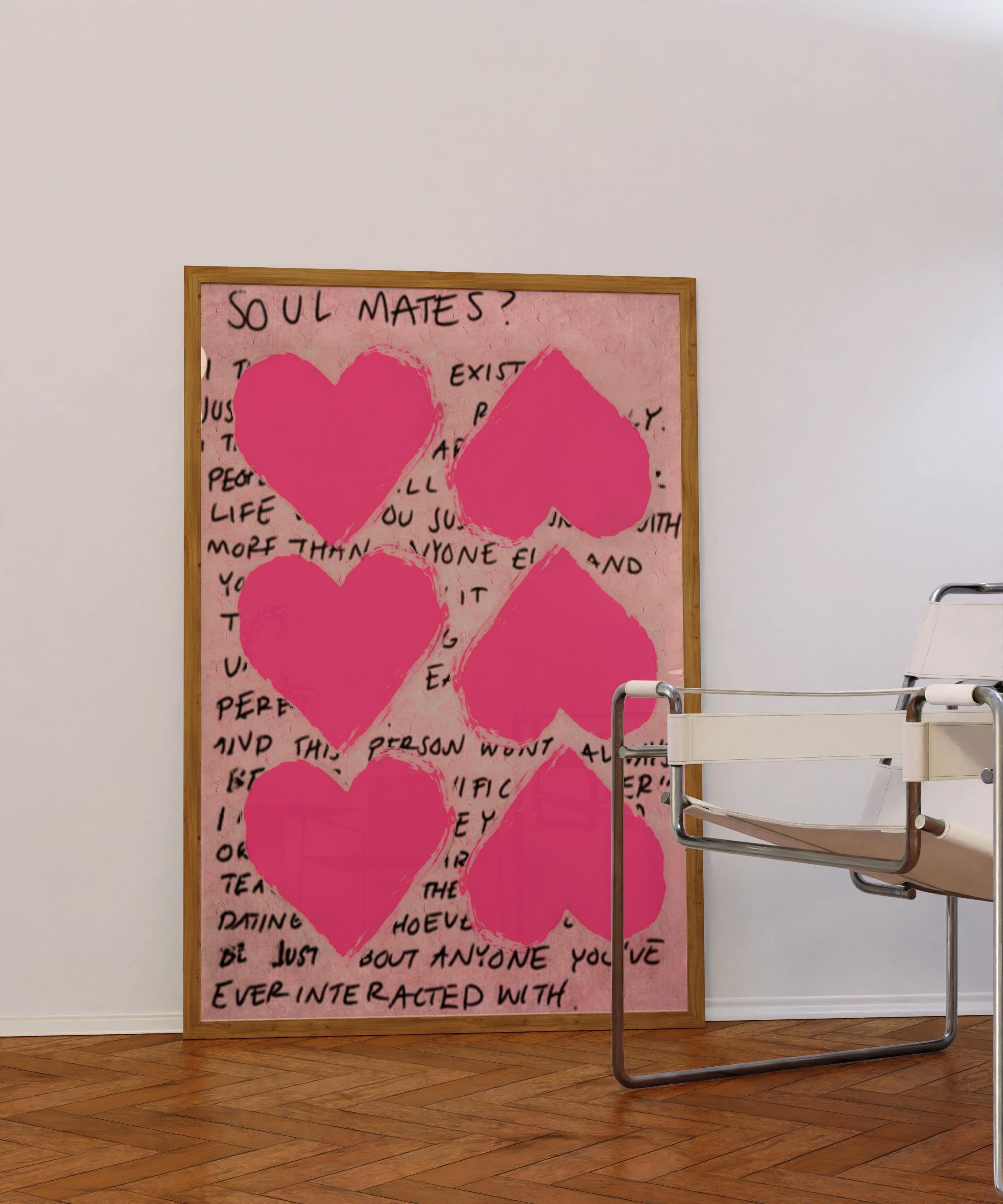 369 Prints love Poster, Retro Print, 70S Poster, Pink Wall Art ...