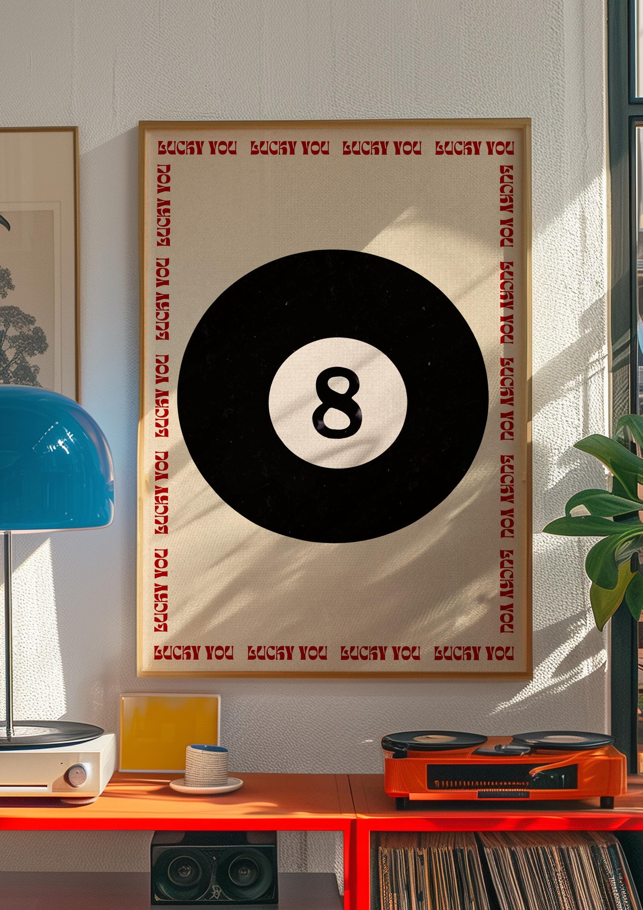 369 Prints lucky 8 Pool Ball, Aesthetic Apartment Art, Preppy Poster ...
