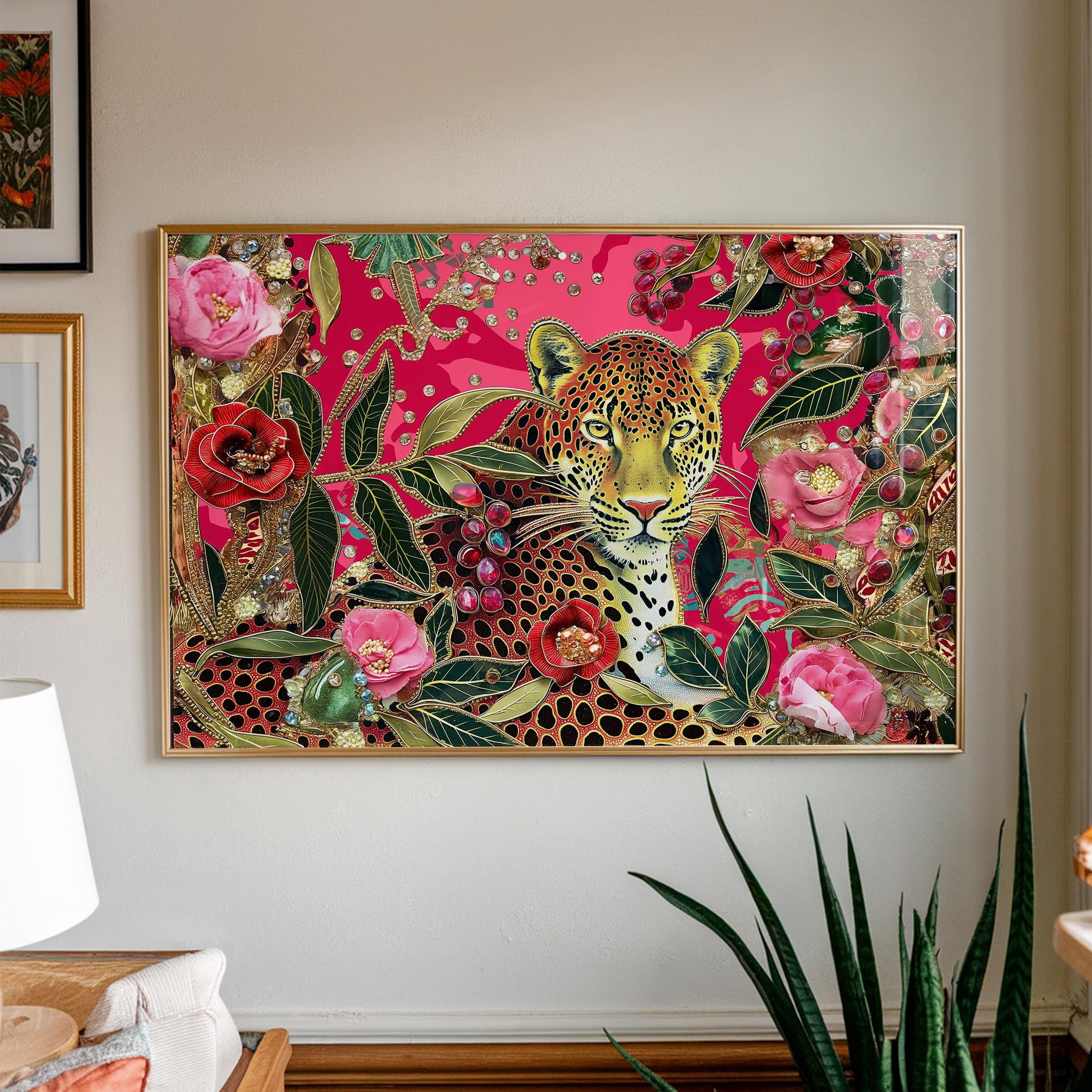 369 Prints maximalist Wall Art, Leopard Poster, Glamorous Jungle Animal ...