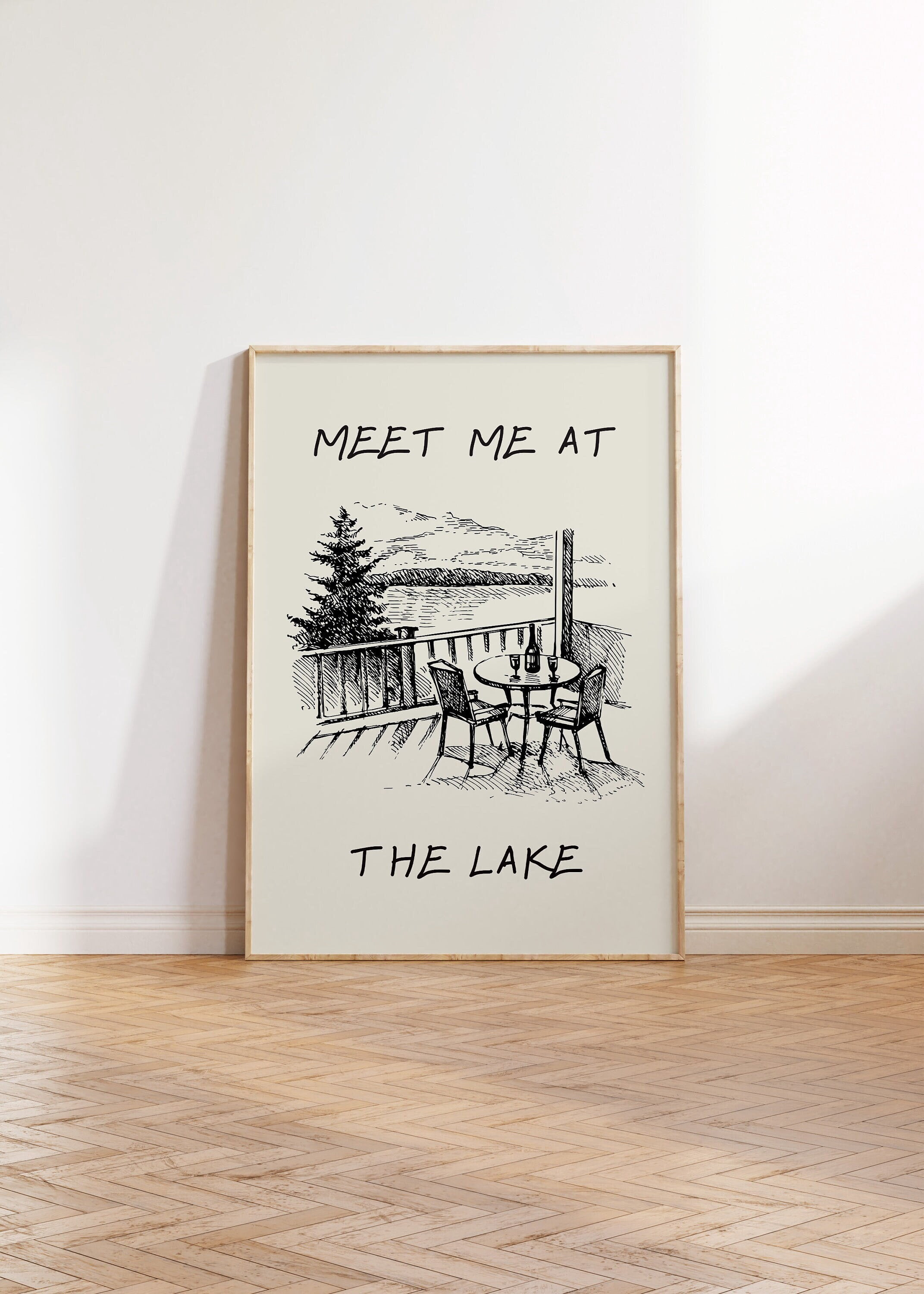 369 Prints meet Me At The Lake Print Vintage Lake Poster Trendy Lake ...