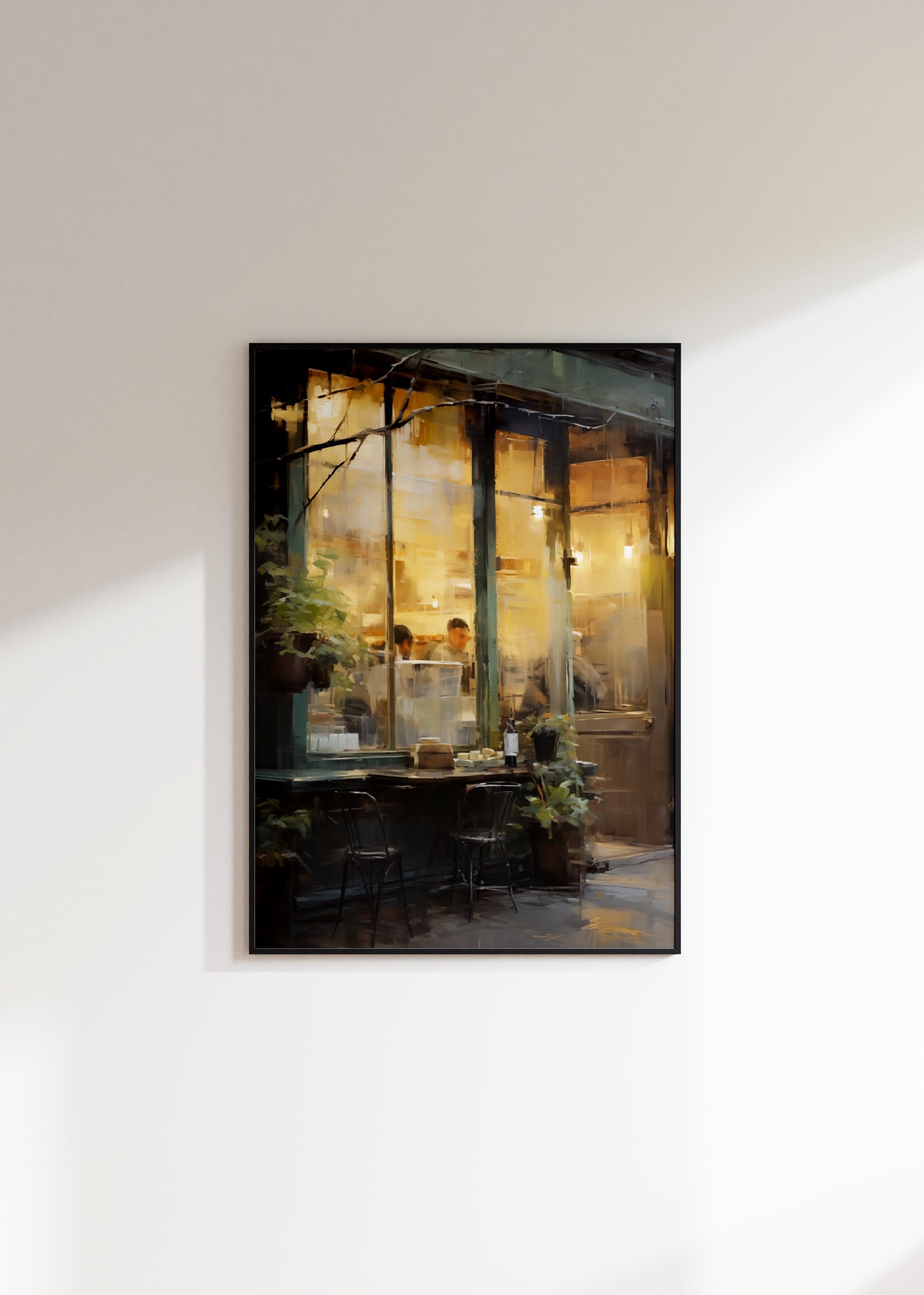 369 Prints moody Coffee Shop Window Scene, Gloomy Cosy Aesthetic Poster ...