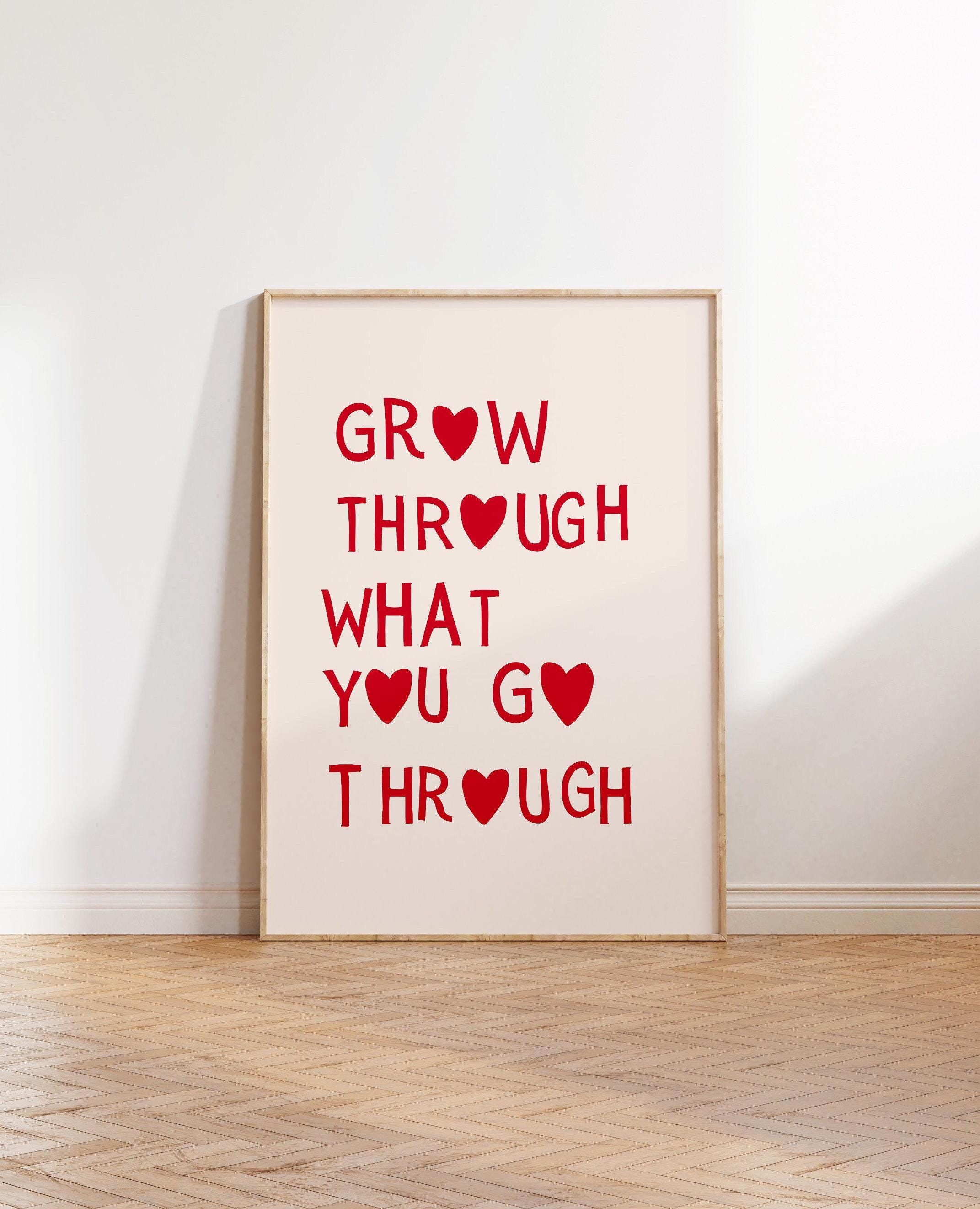 369 Prints motivational Quote Print Growth Poster Heart Typography Wall ...