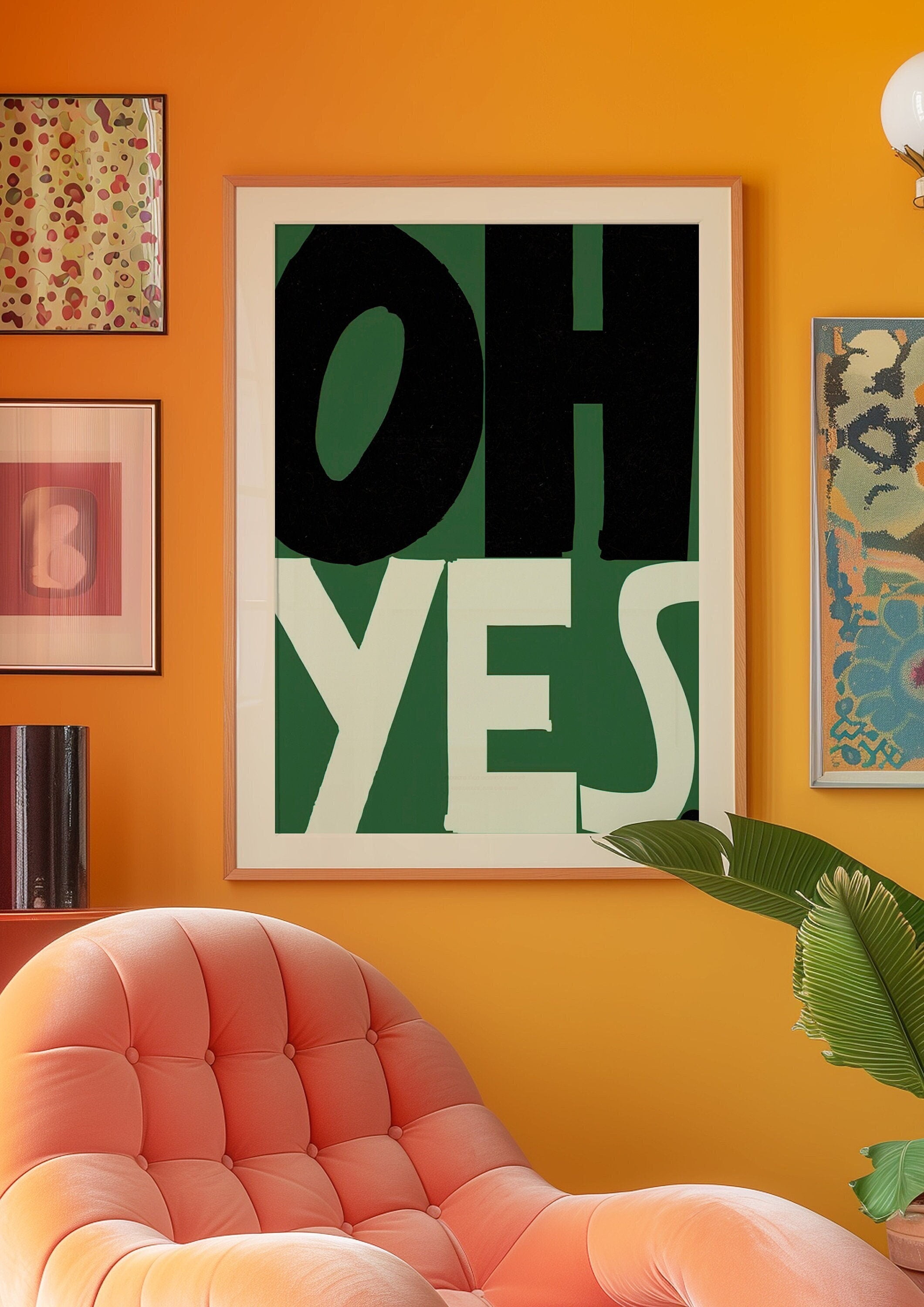 369 Prints oh Yes Poster, Typography Print, Trendy Print, Psychedelic ...